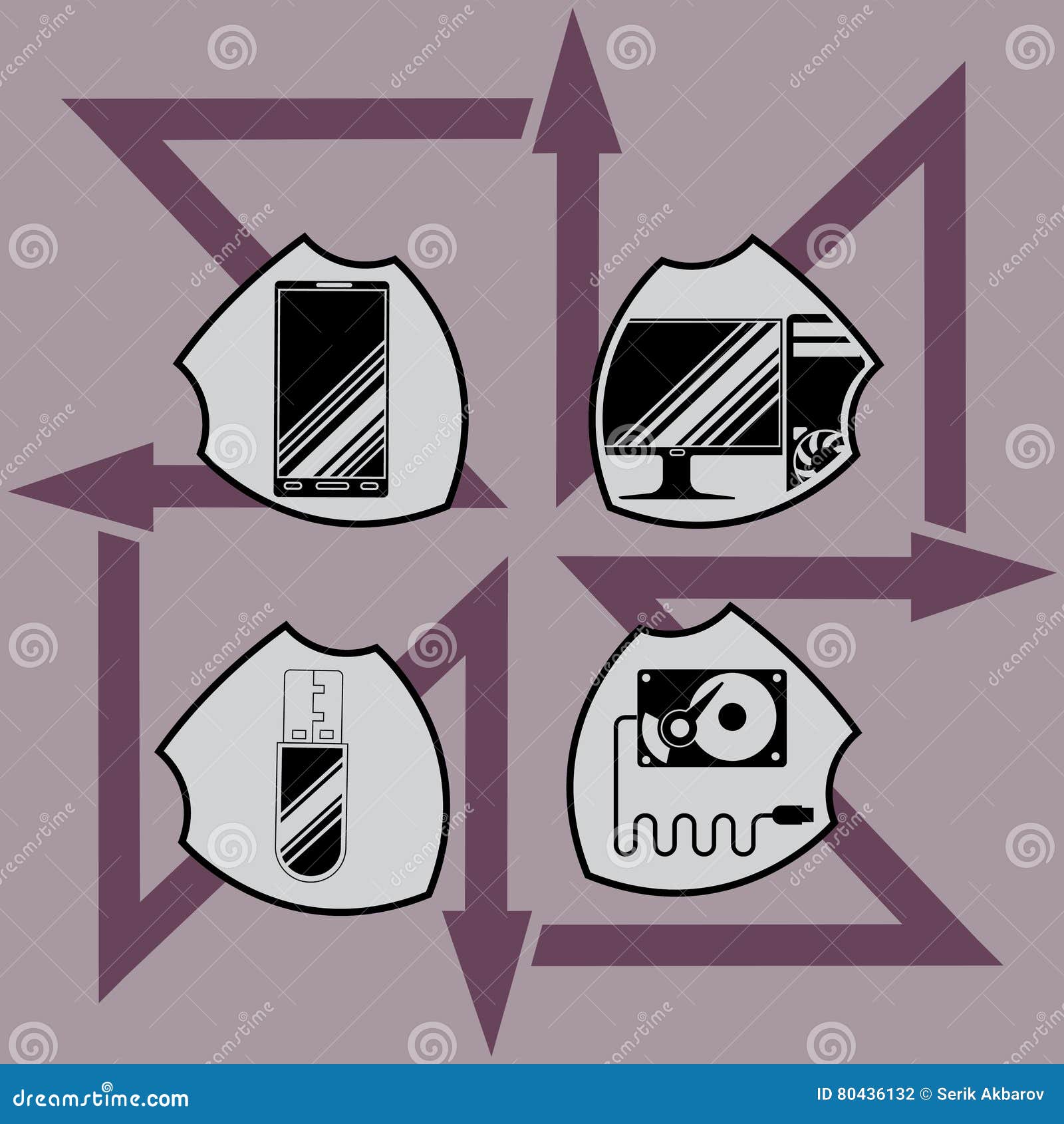 Vector Illustration Depicting Defense Technology Stock Illustration ...