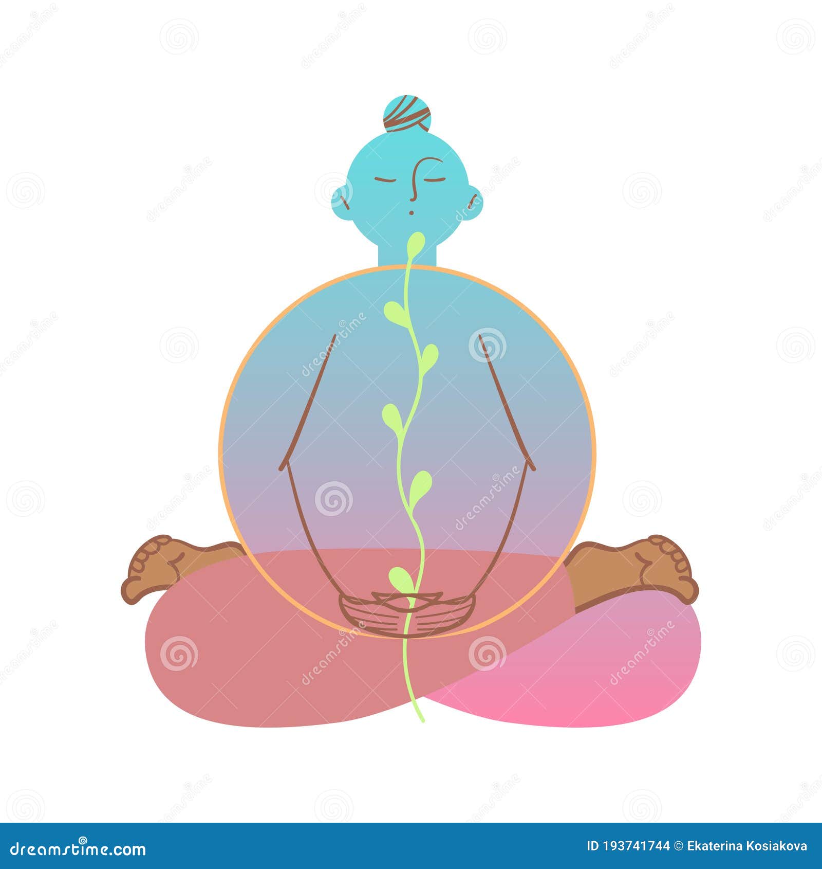 Vector Illustration Depicting the Emotions of Calmness and Peace Stock ...