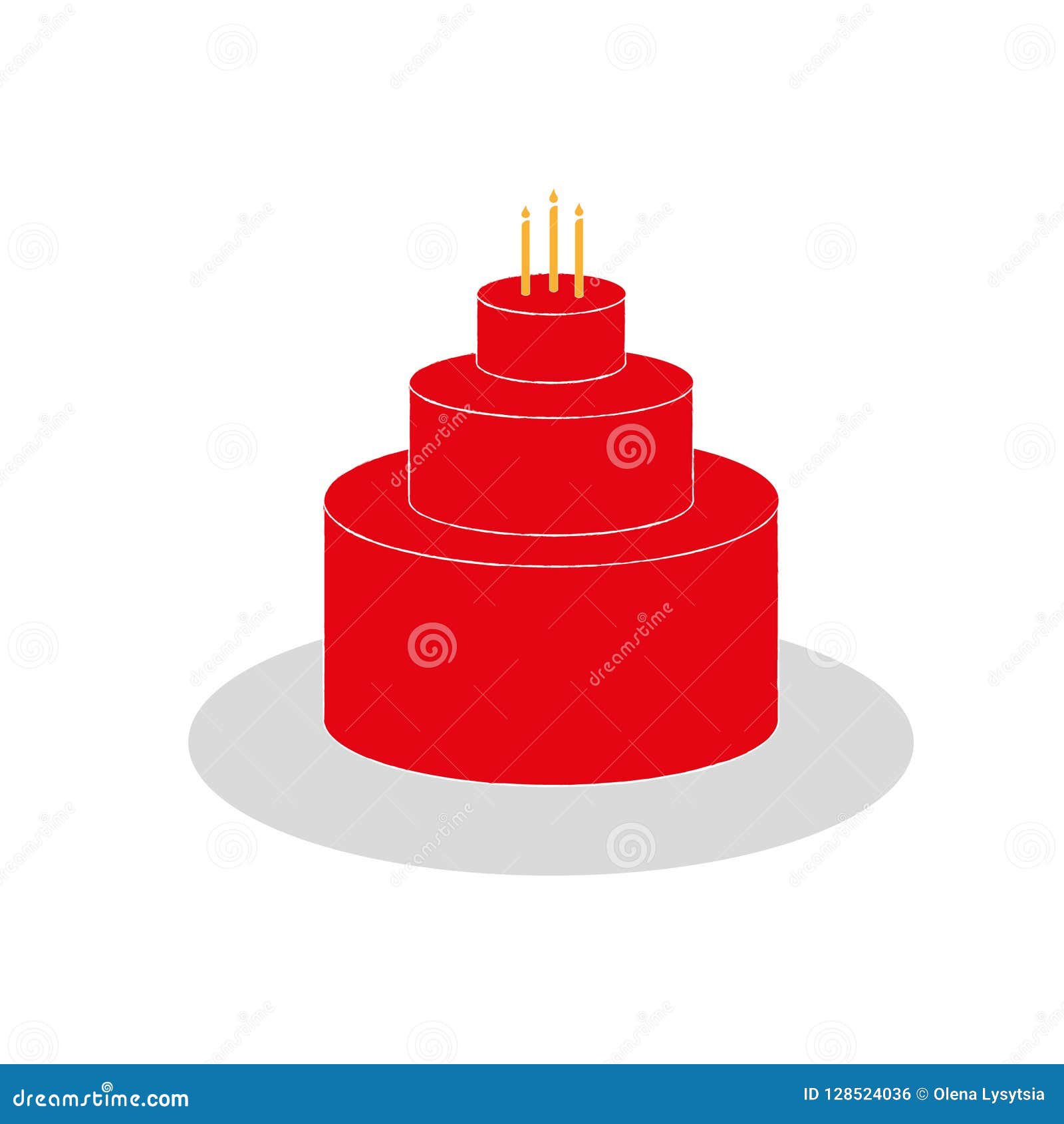 Red cake icon stock vector. Illustration of cream, holiday - 128524036