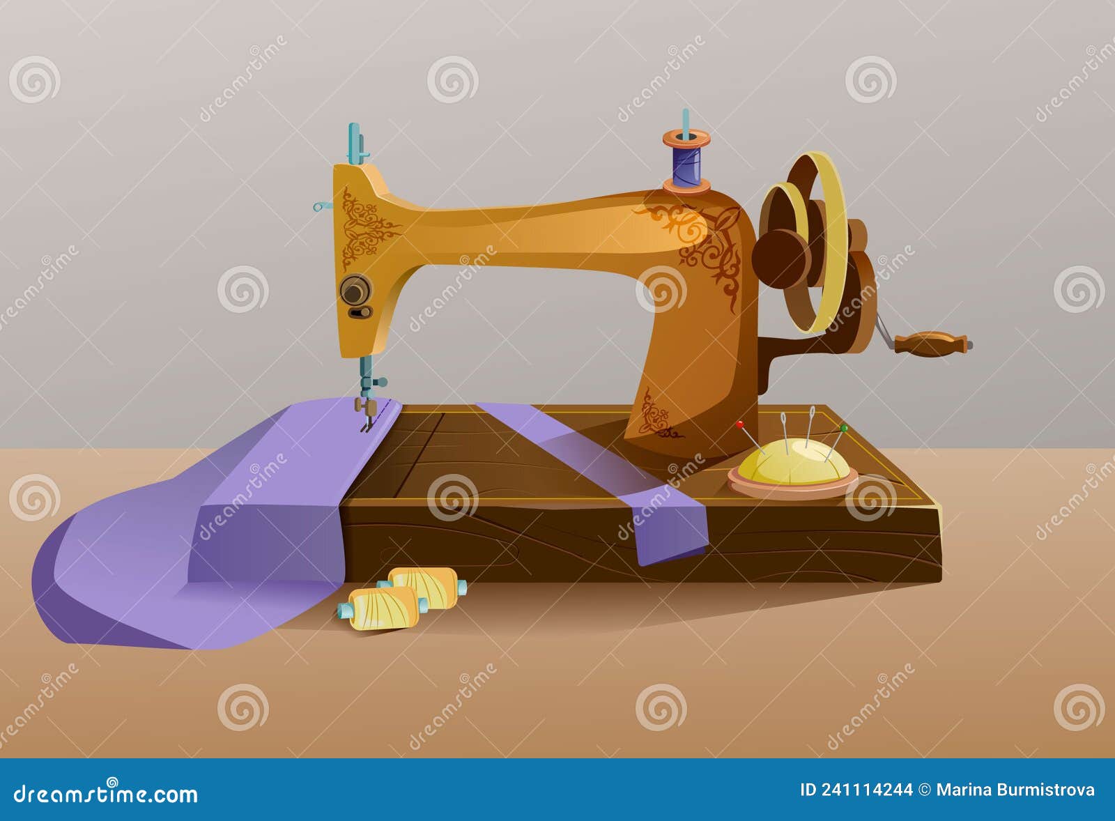 Vector Illustration Depicting a Sewing Machine. Stock Vector ...