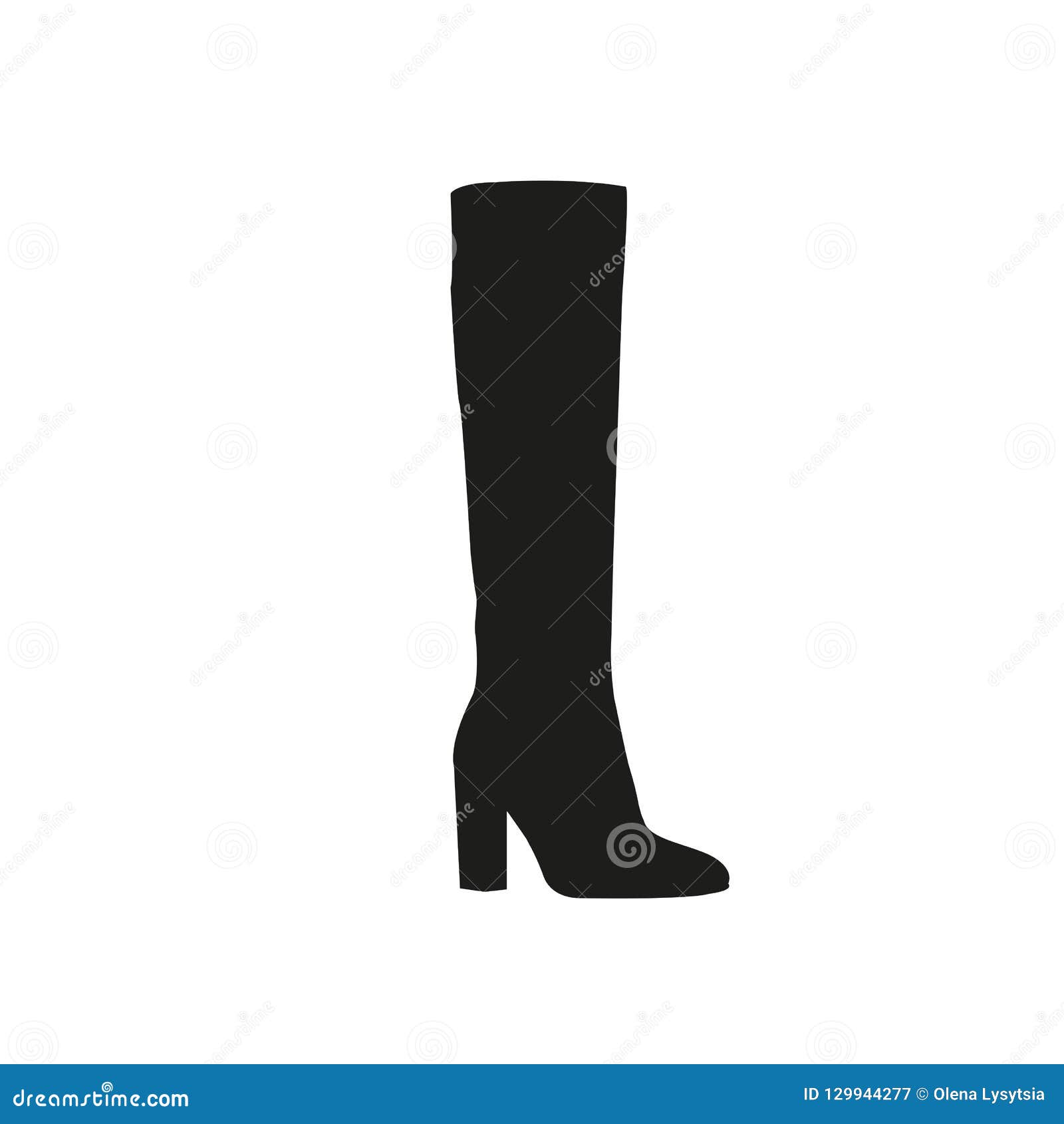 Black boot vector stock vector. Illustration of footwear - 129944277