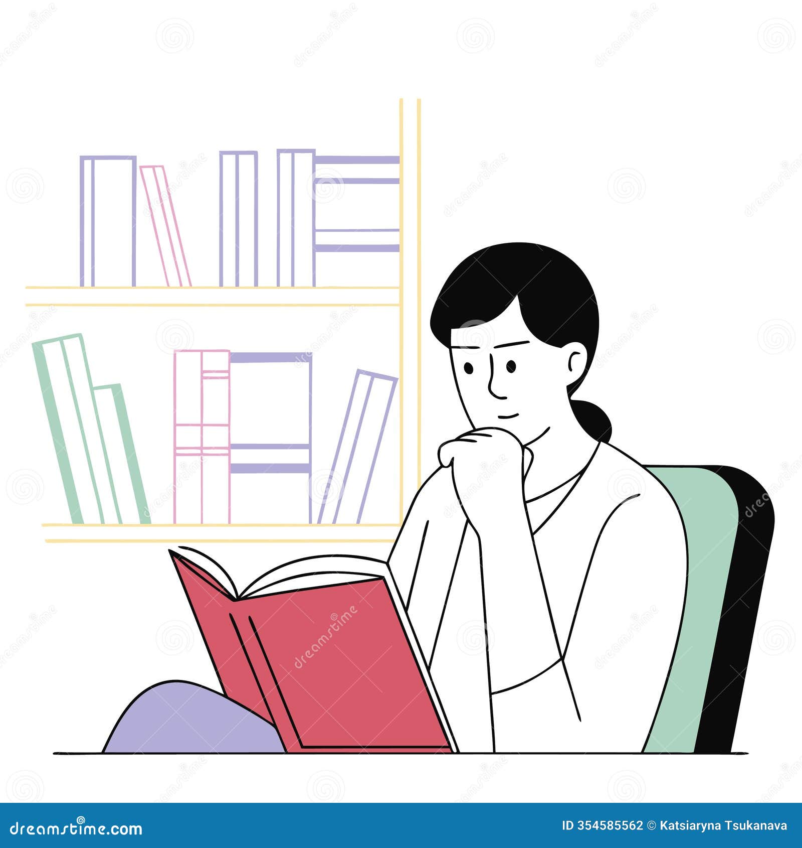 This Vector Illustration Depicts a Scholarly Character Surrounded by ...