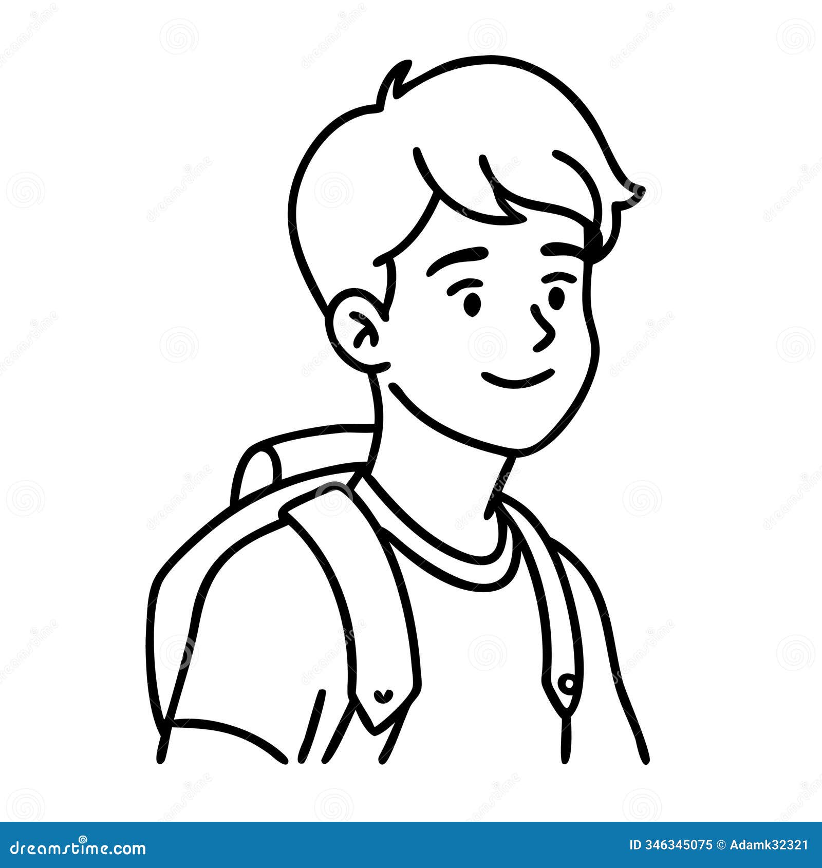 Smiling Young Boy with Backpack Vector Illustration for Educational Use ...