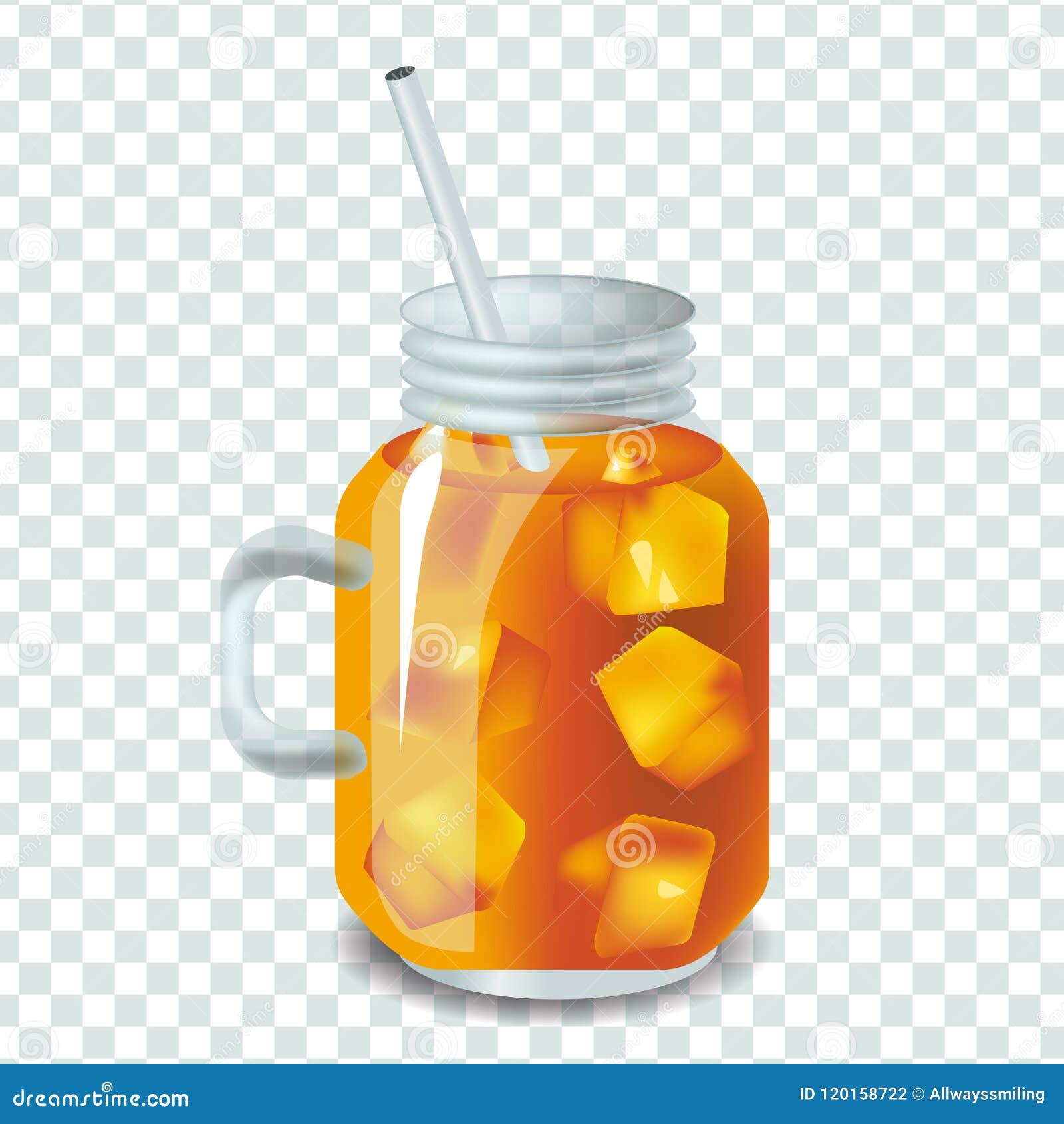 Vector Illustration in Der Wirklichen Art über Eistee Mit Eis Vektor ...