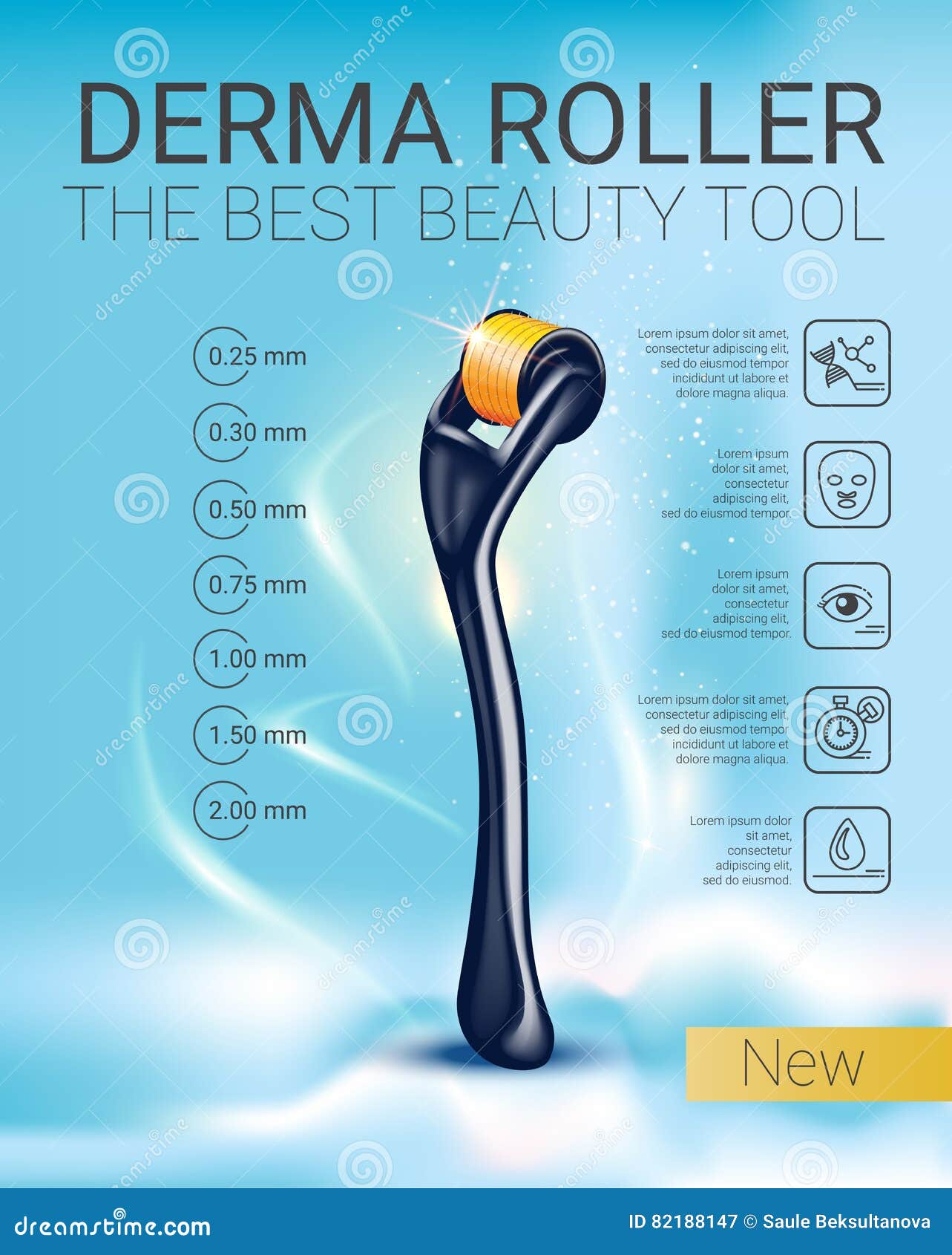 Vector Illustration with Derma Roller. Stock Vector - Illustration of ...