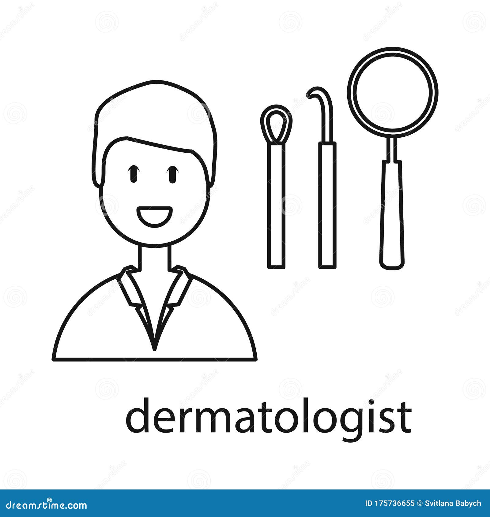 Vector Illustration Of Dermatologist And Scar Logo Collection Of