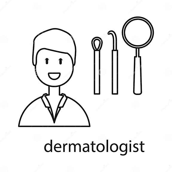 Vector Illustration Of Dermatologist And Scar Logo Collection Of