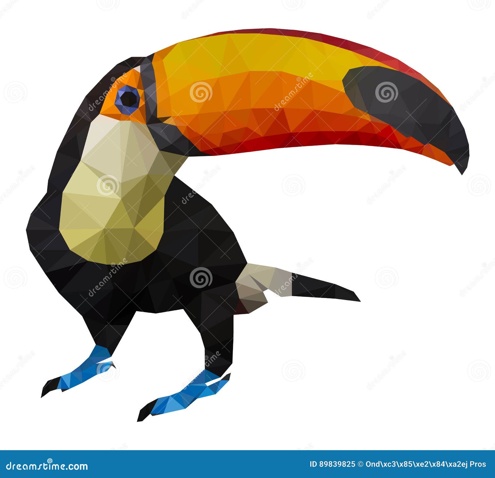 Vector Illustration Des Tukans, Niedrige Poly-, Polygonale Illustration ...