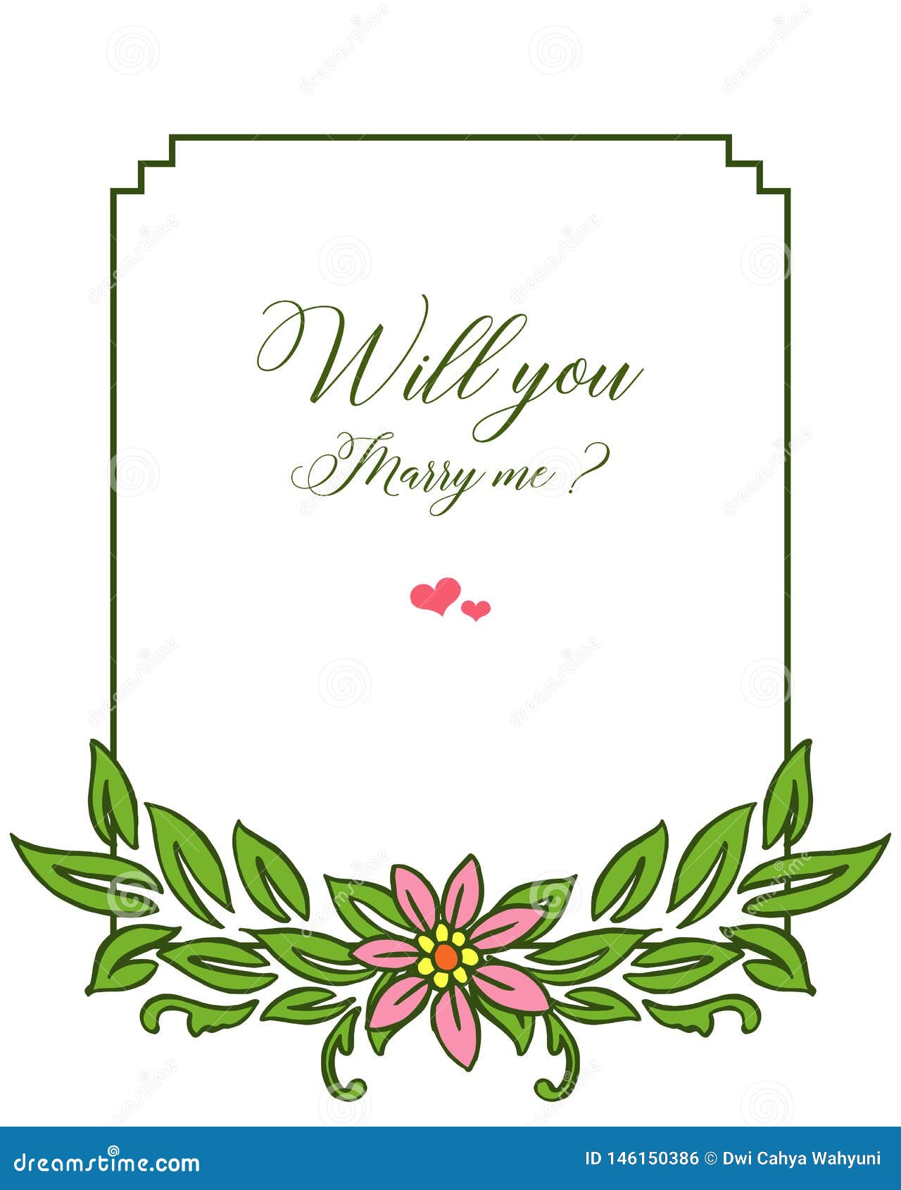 Vector Illustration Design Artwork Leaf Floral Frame with Template Will ...