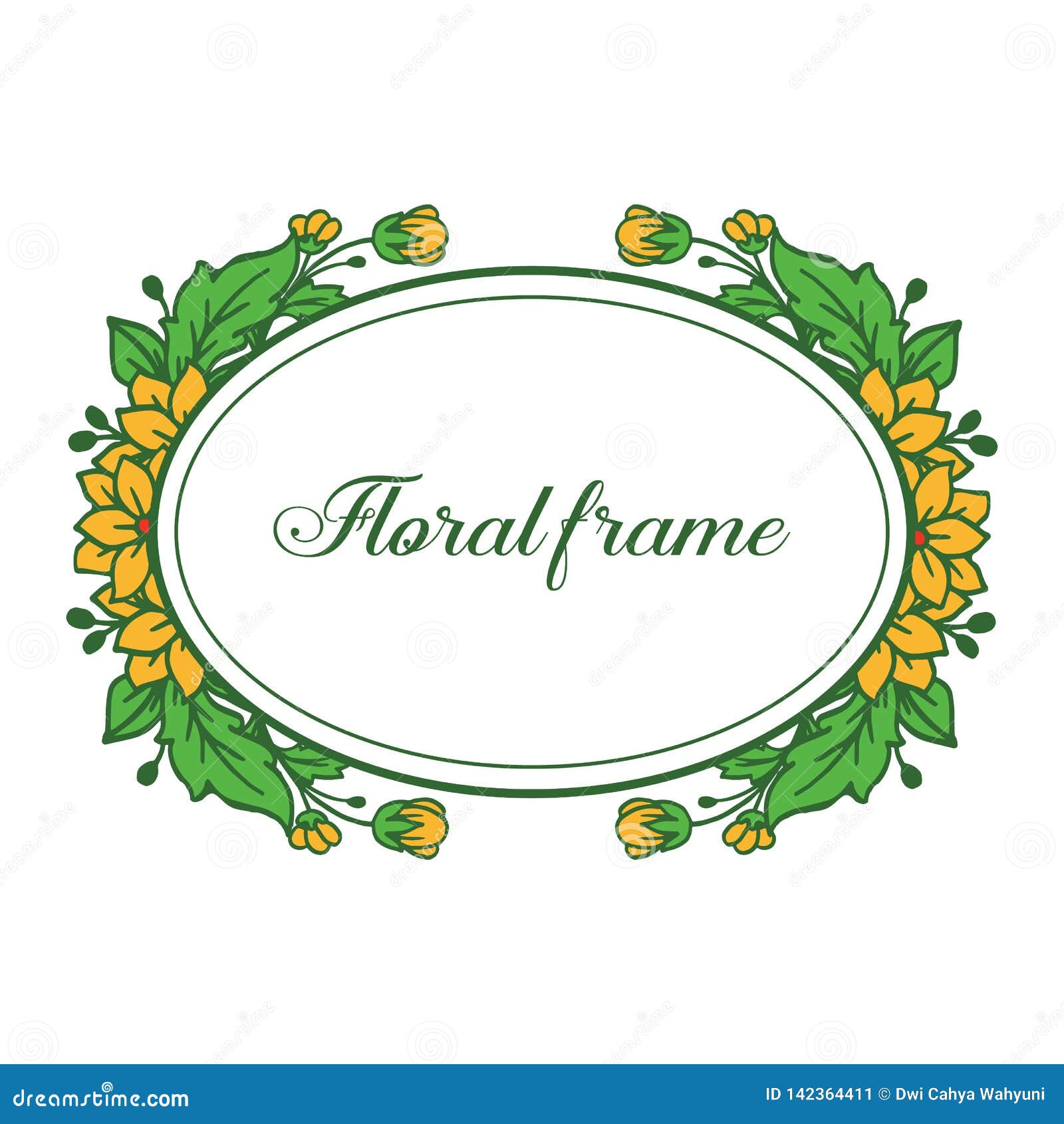 Vector Illustration Design Artwork Orange Floral Frame Stock Vector ...