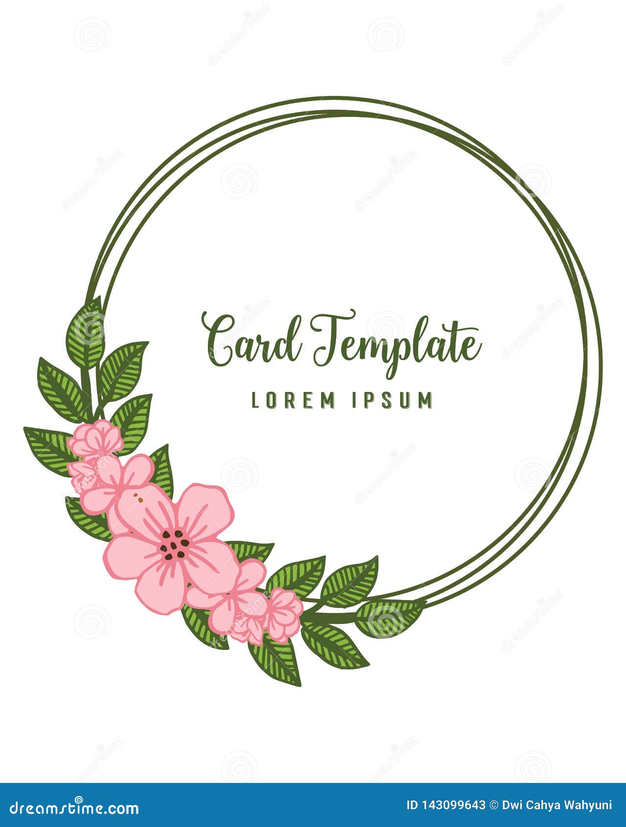 Vector Illustration Design Card Template with Various Style Flower ...