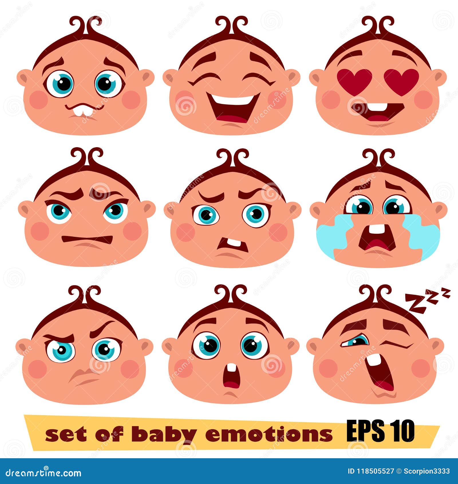 Design of cute emotions stock illustration. Illustration of texture ...