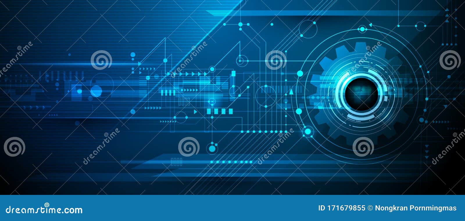 Abstract Futuristic Communication Concept. Dark Blue Color Background ...