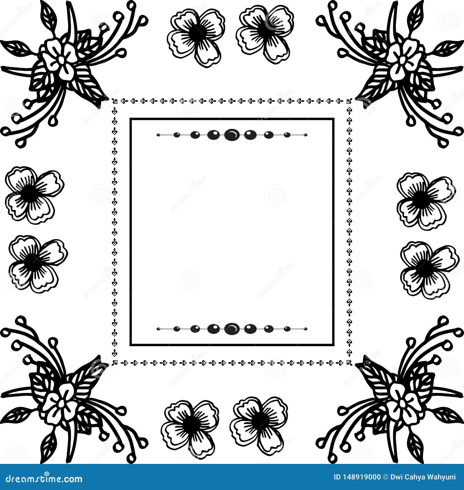 Vector Illustration Design Flower Frame with Various Shape Stock Vector ...