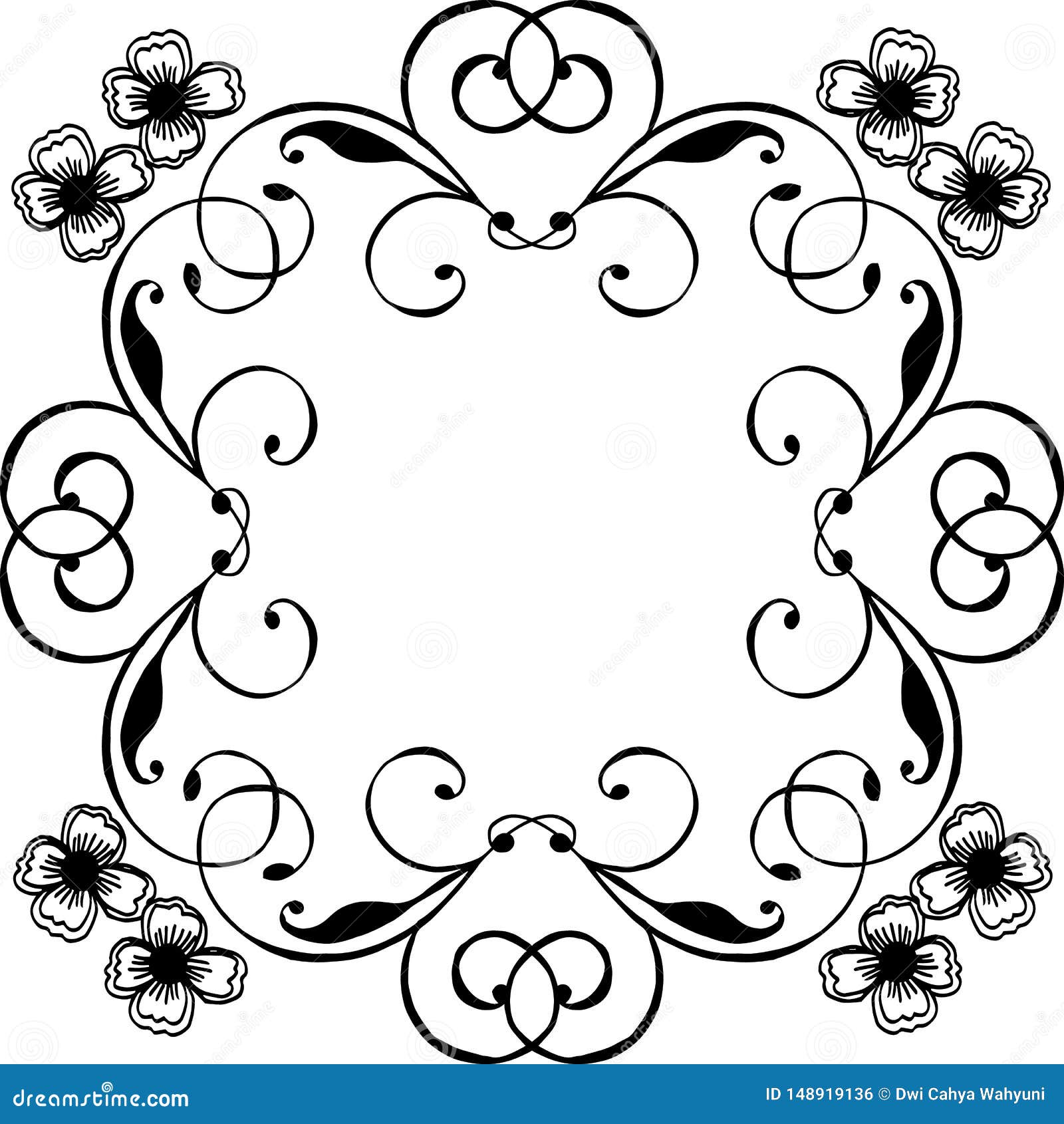 Vector Illustration Design Flower Frame with Various Shape Stock Vector ...