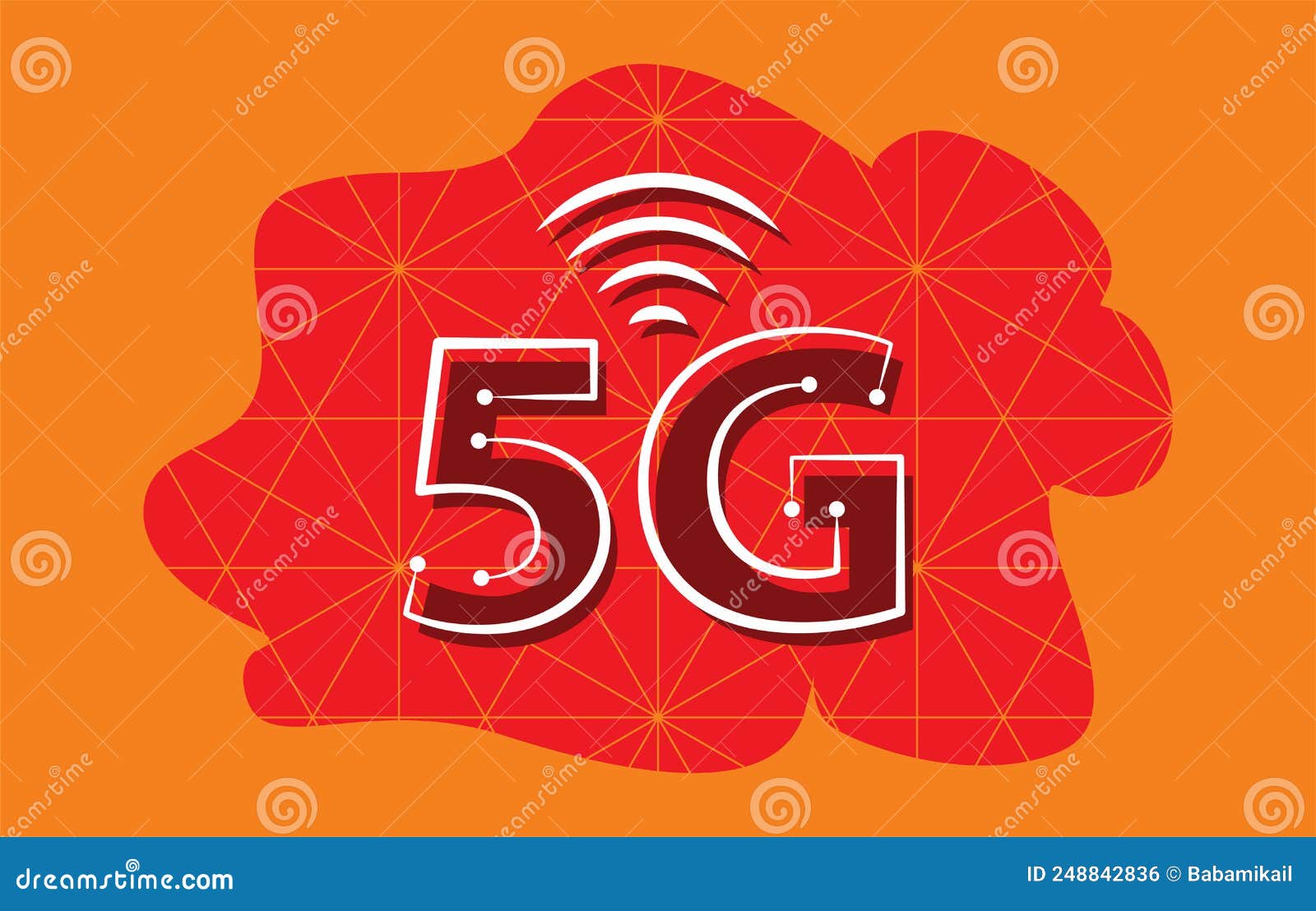Vector Illustration Design of 5G Internet Connection Technology Logo ...