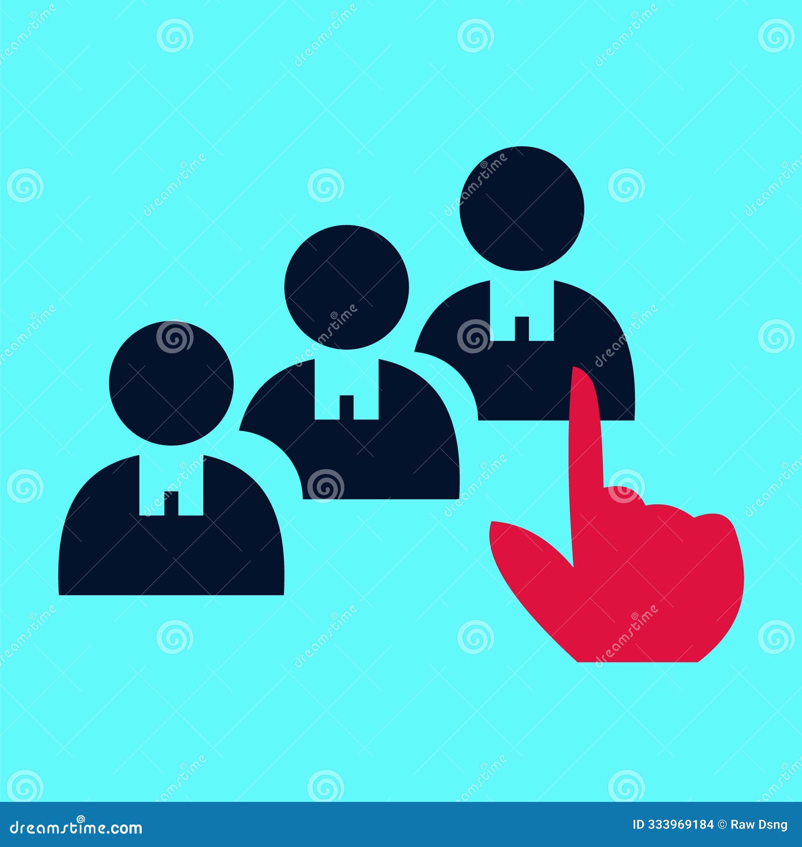 Index Finger Pointing or Selecting One of Three People Stock ...