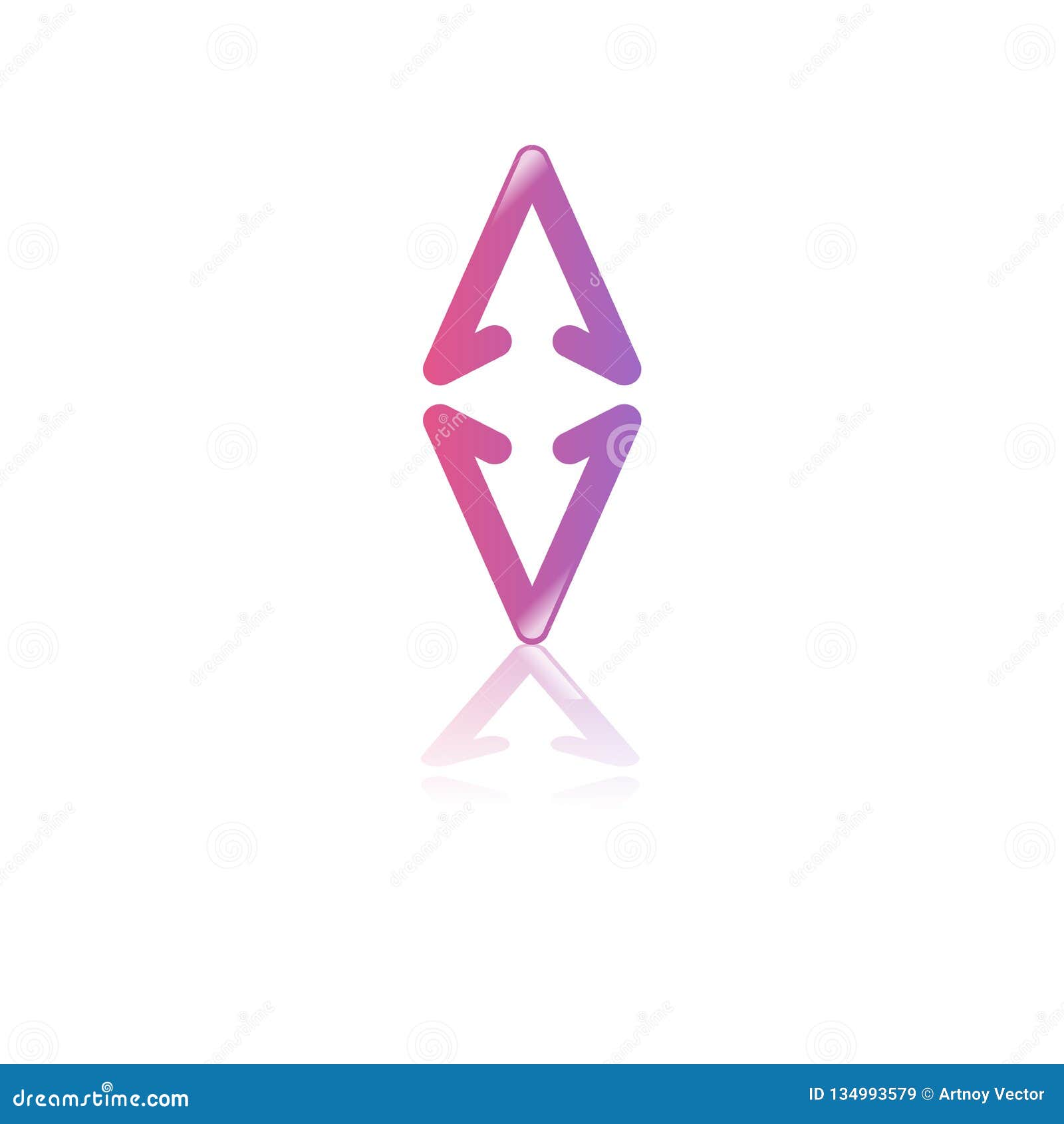 Vector Illustration. Design Logo Icon Template Triangles Up and Down ...