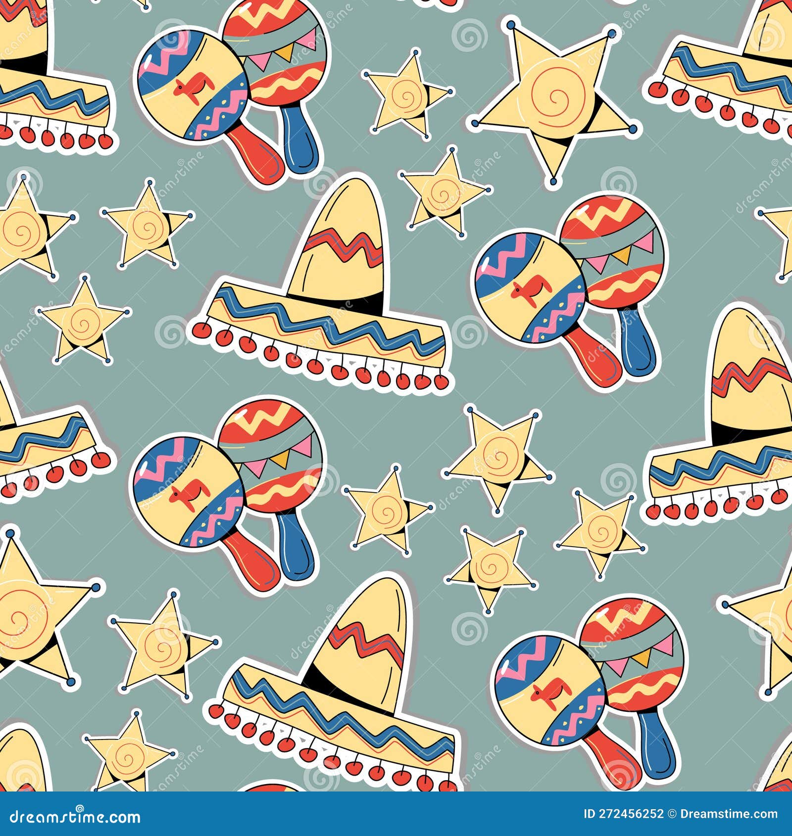Vector Illustration with Design for the Mexican Holiday.Pattern with ...