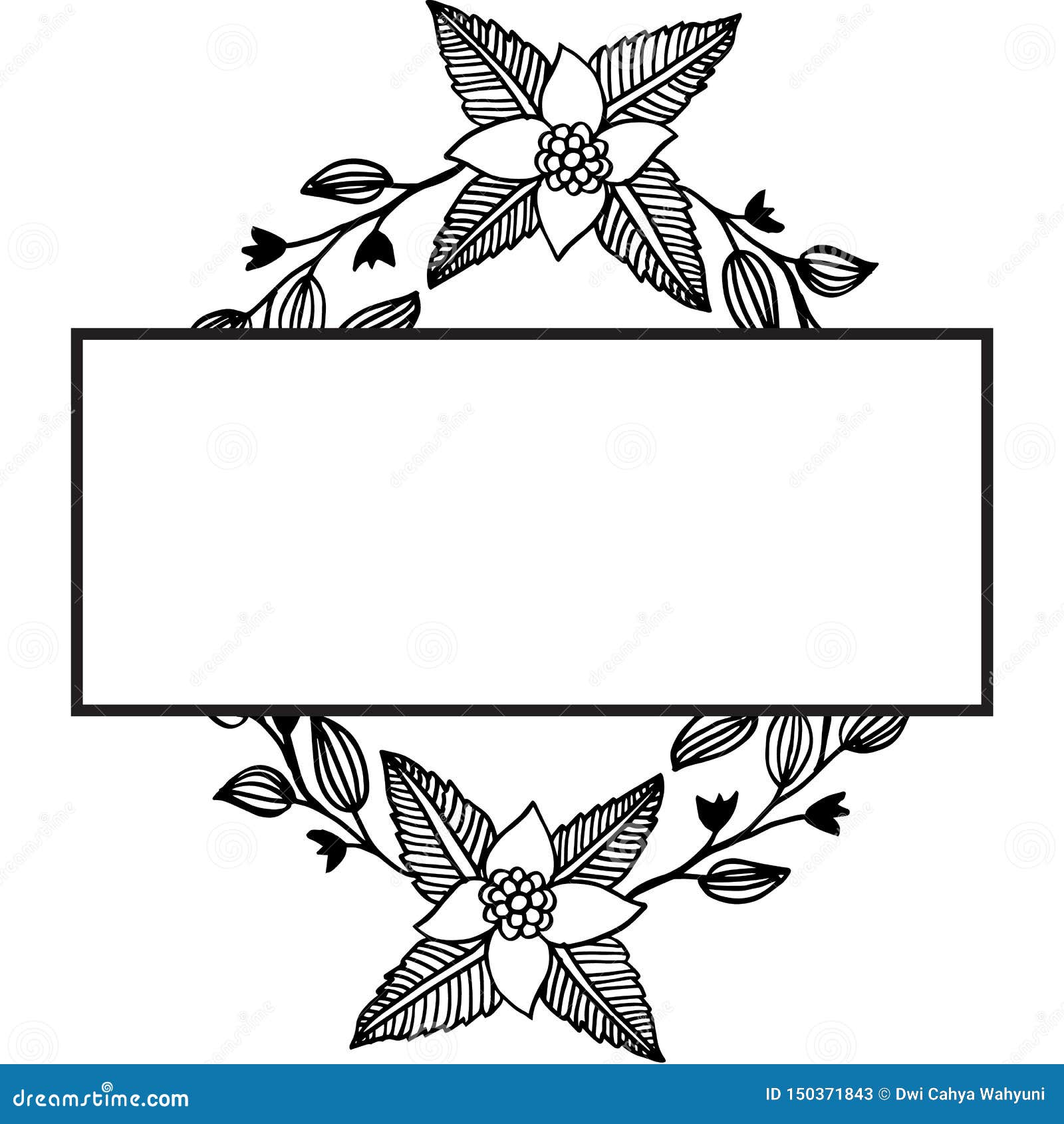Vector Illustration Design Modern with Drawing Flower Frame Stock ...