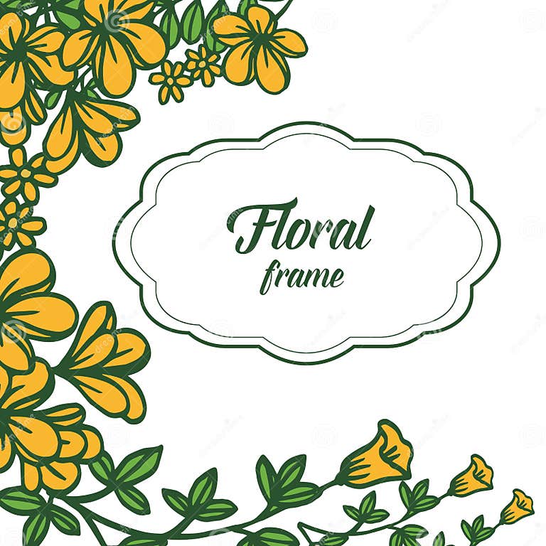 Vector Illustration Design Orange Floral Frame with Background Stock ...