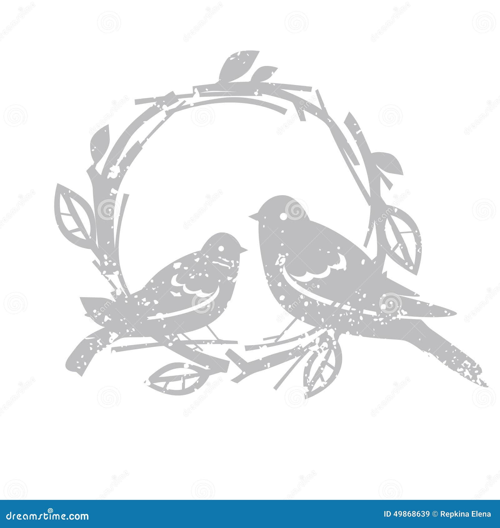 Vector Illustration Design with Silver Birds Stock Illustration ...