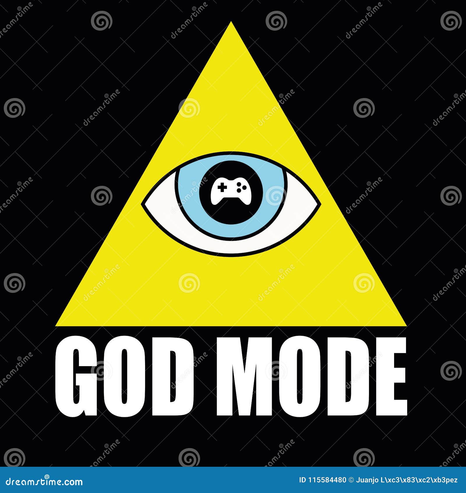 Vector Illustration Design for T-shirt with Pyramid and God Mode Stock ...