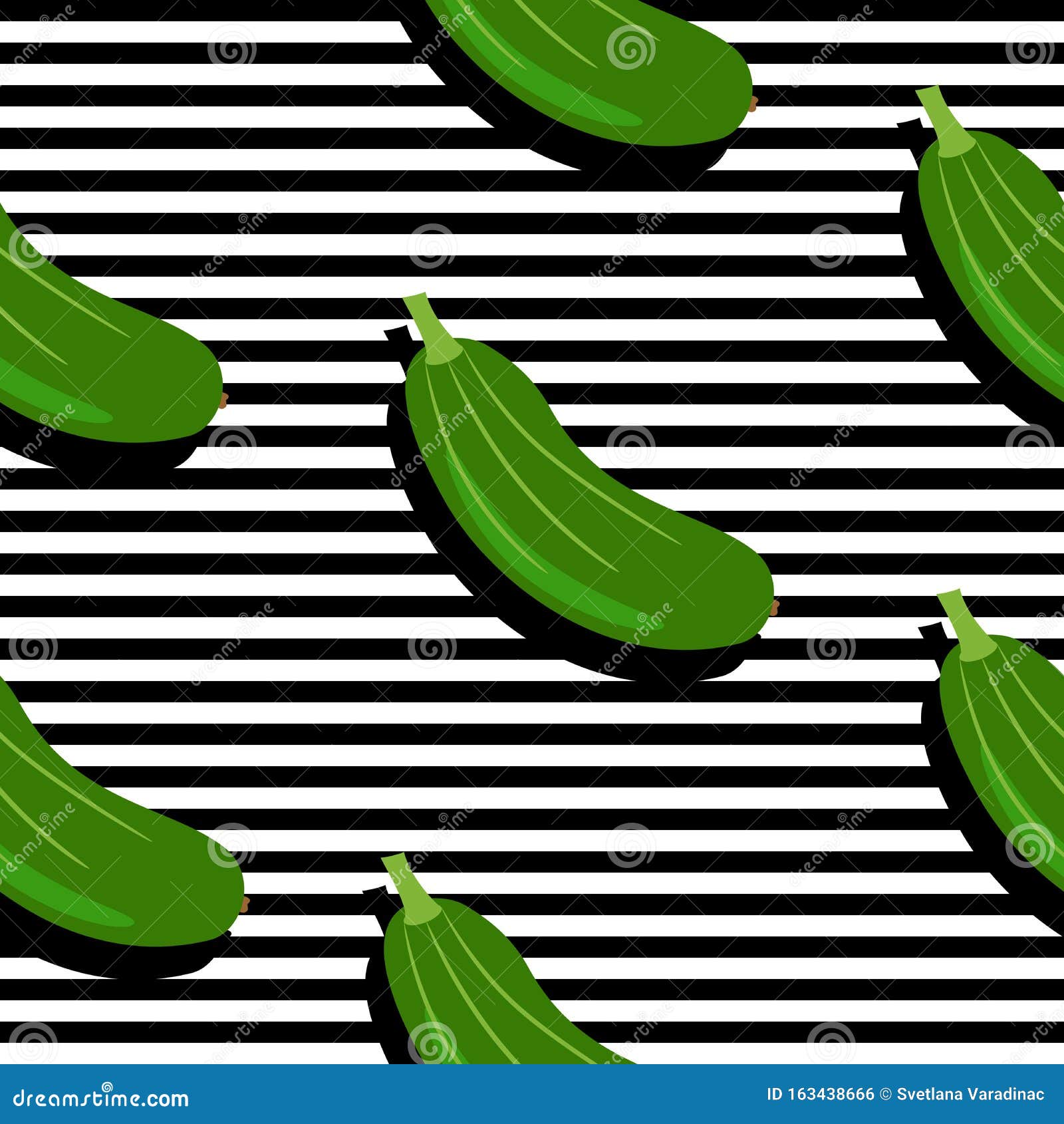 Seamless Background with Stripes and Cucumbers with Dark Shadow. Stock ...