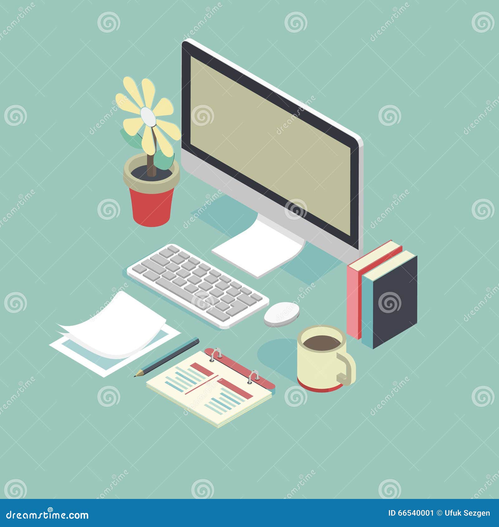 Vector Illustration of a Desktop Computer Stock Vector - Illustration ...