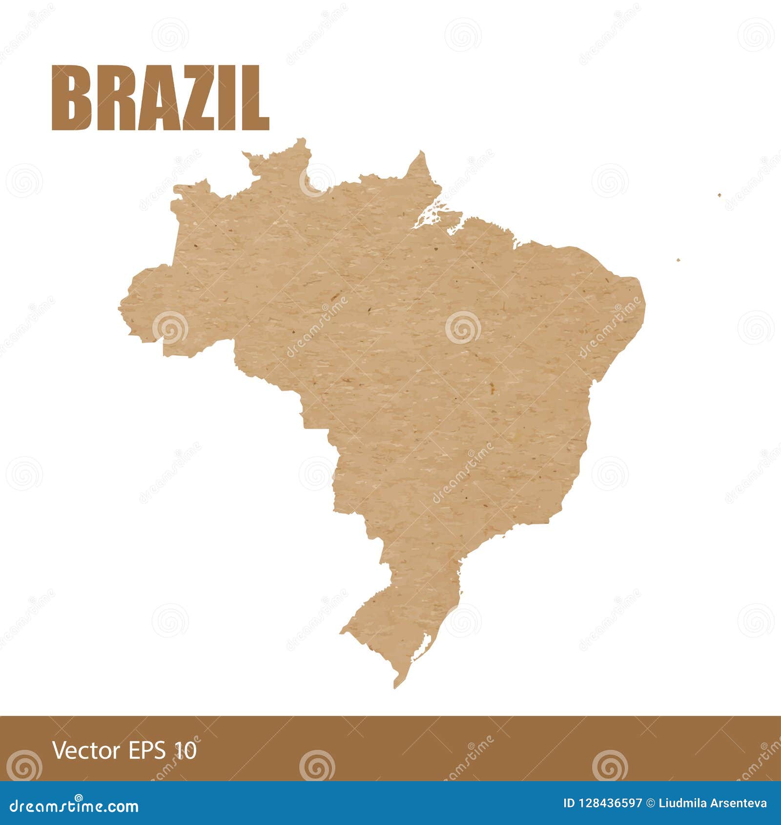 Detailed Map of Brazil Cut Out of Craft Paper Stock Vector ... Detailed Map of Brazil Cut Out of Craft Paper Stock Vector ...