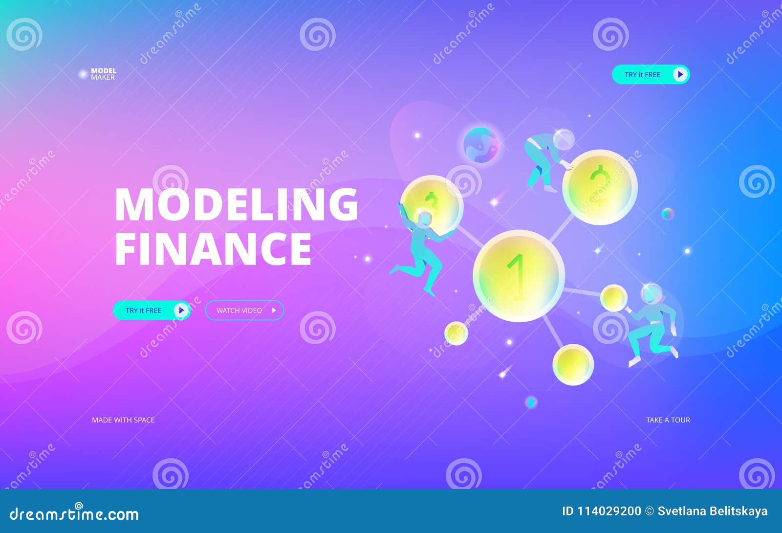 Modeling Finance Web Banner Stock Vector - Illustration of finance ...