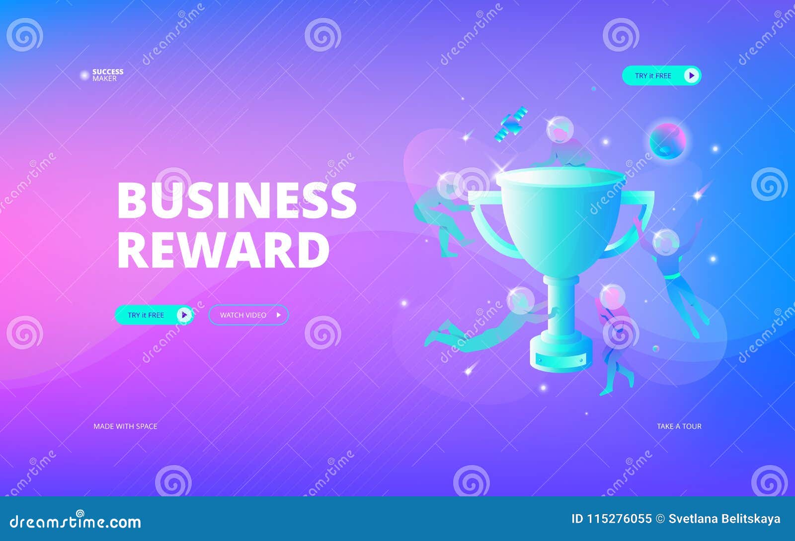 Business reward web banner stock vector. Illustration of design - 115276055