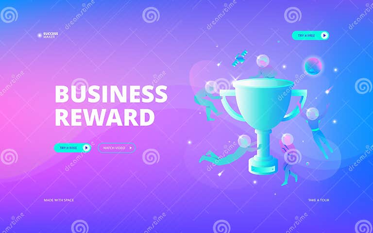 Business reward web banner stock vector. Illustration of design - 115276055