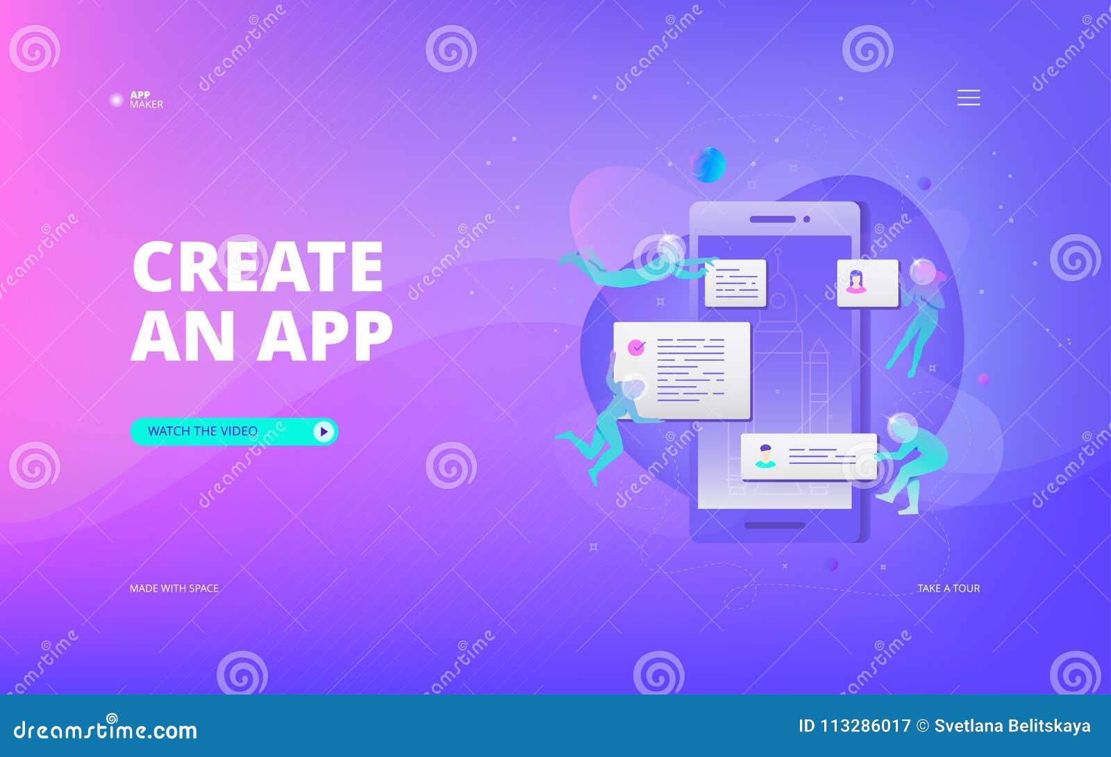 App development banner stock vector. Illustration of geek - 113286017