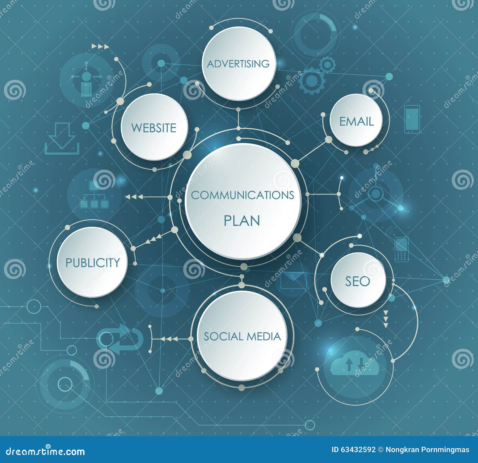 Vector Illustration Developing for Communication Plan in Structure of ...