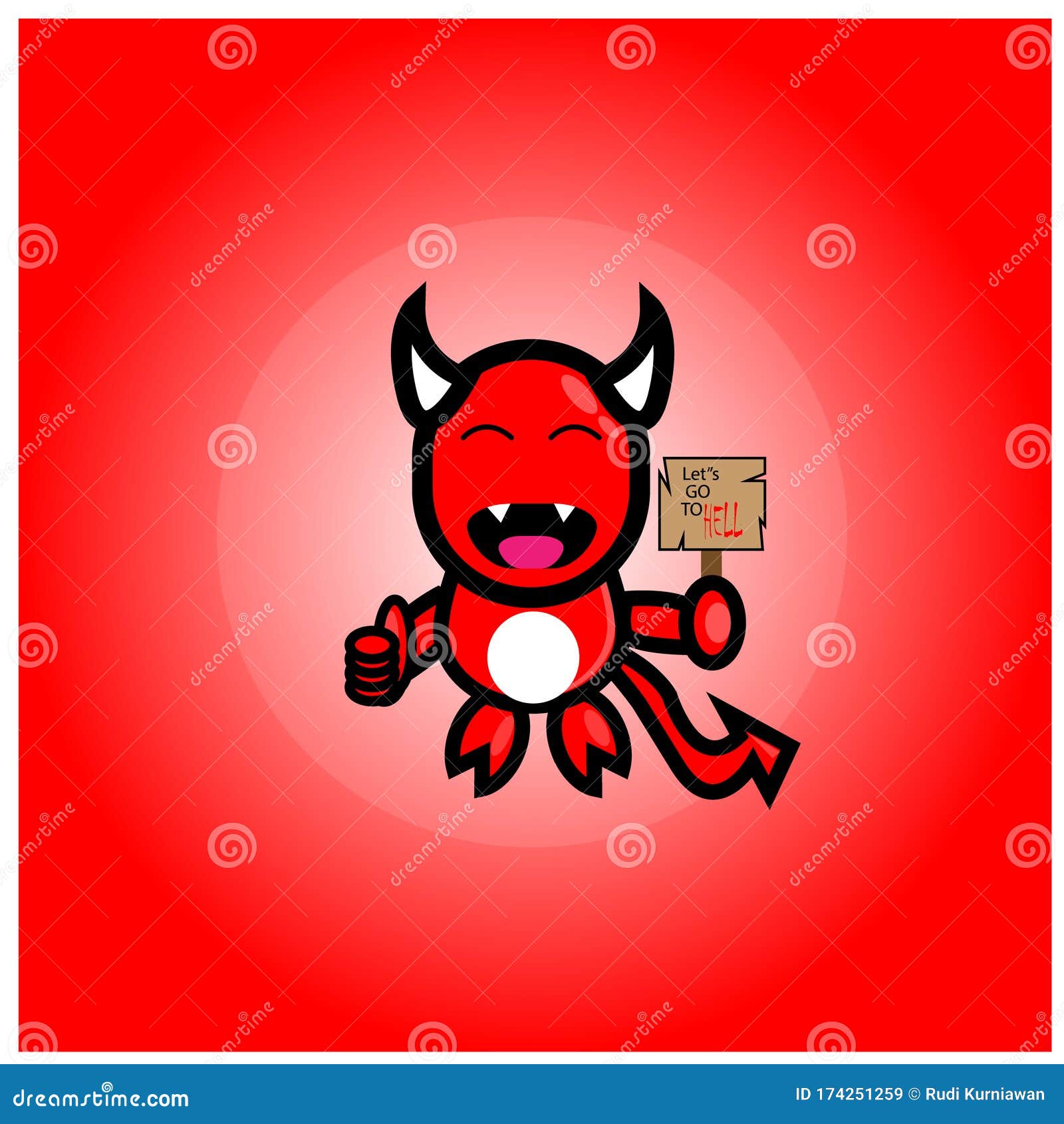 Vector Illustration of a Devil Inviting Hell Stock Vector ...