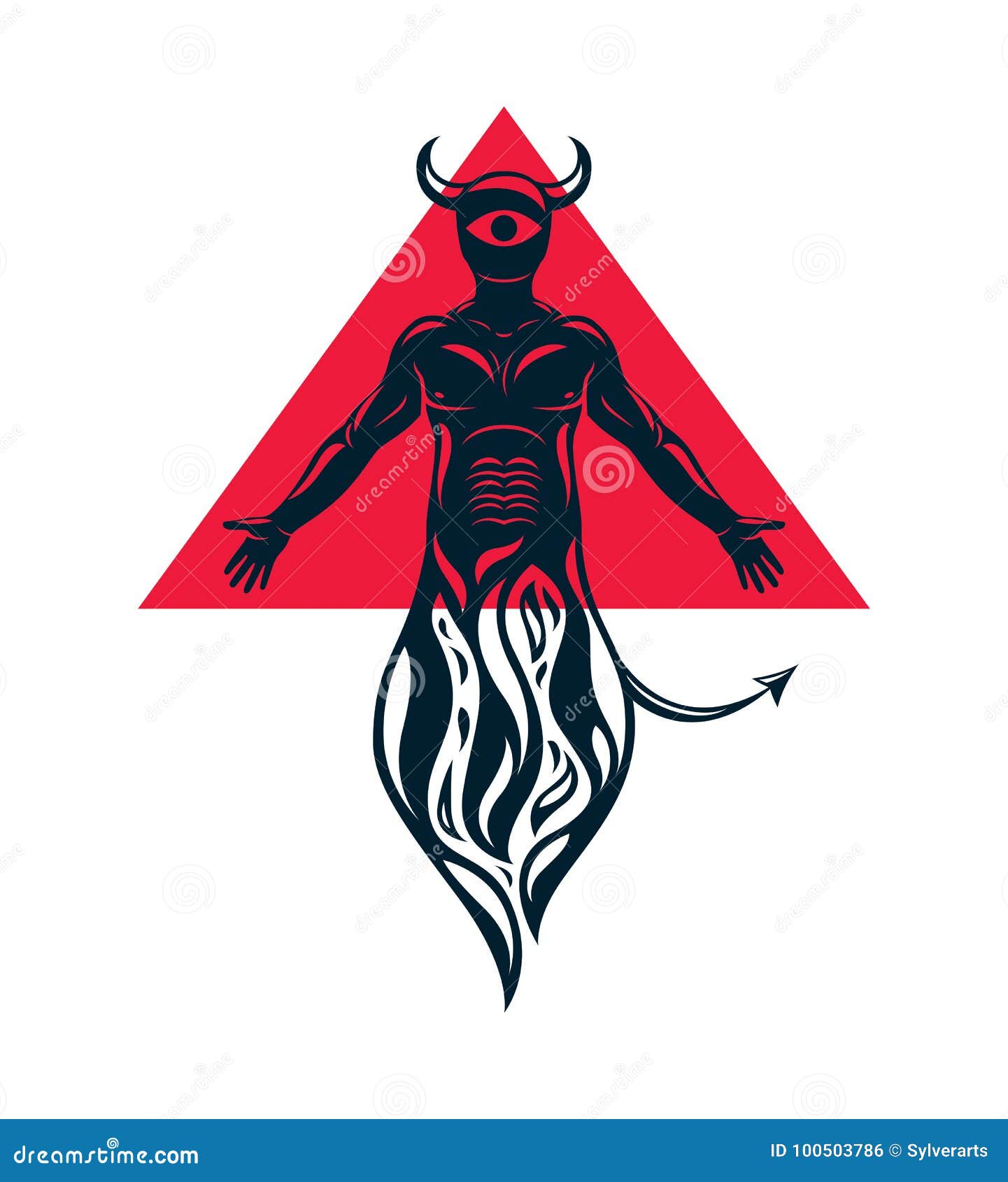 Vector Illustration of a Devil, Mystic Evil Spirit. Human Being Stock ...