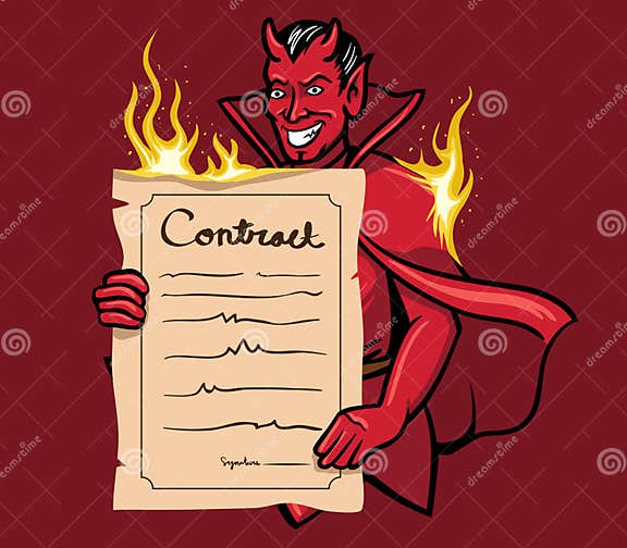 Devil Offer Contract stock vector. Illustration of character - 131360139