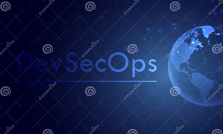 Vector Illustration of DevSecOps Typography in a Futuristic Backgroud ...