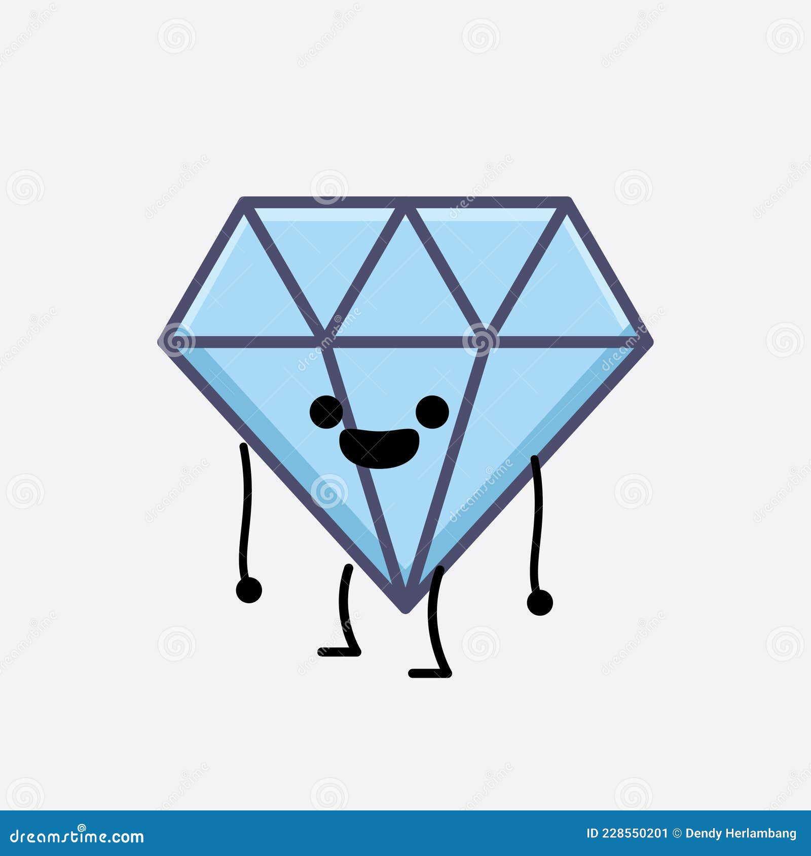 Vector Illustration of Diamond Character Mascot Stock Vector ...