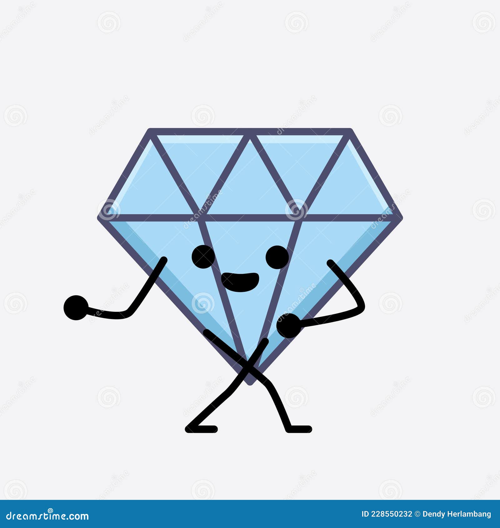 Vector Illustration of Diamond Character Mascot Stock Vector ...