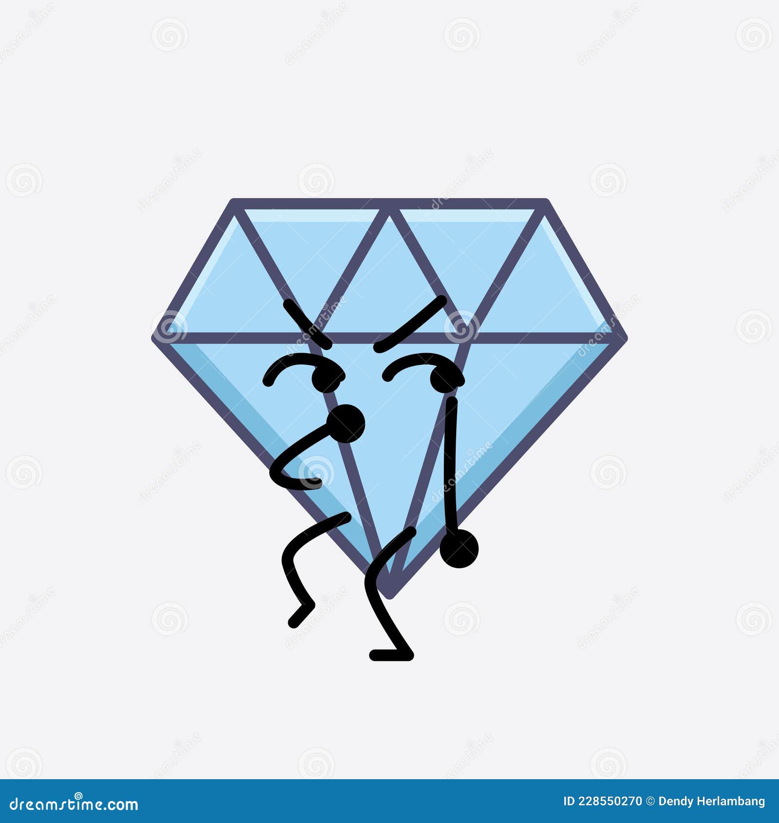 Vector Illustration of Diamond Character Mascot Stock Vector ...