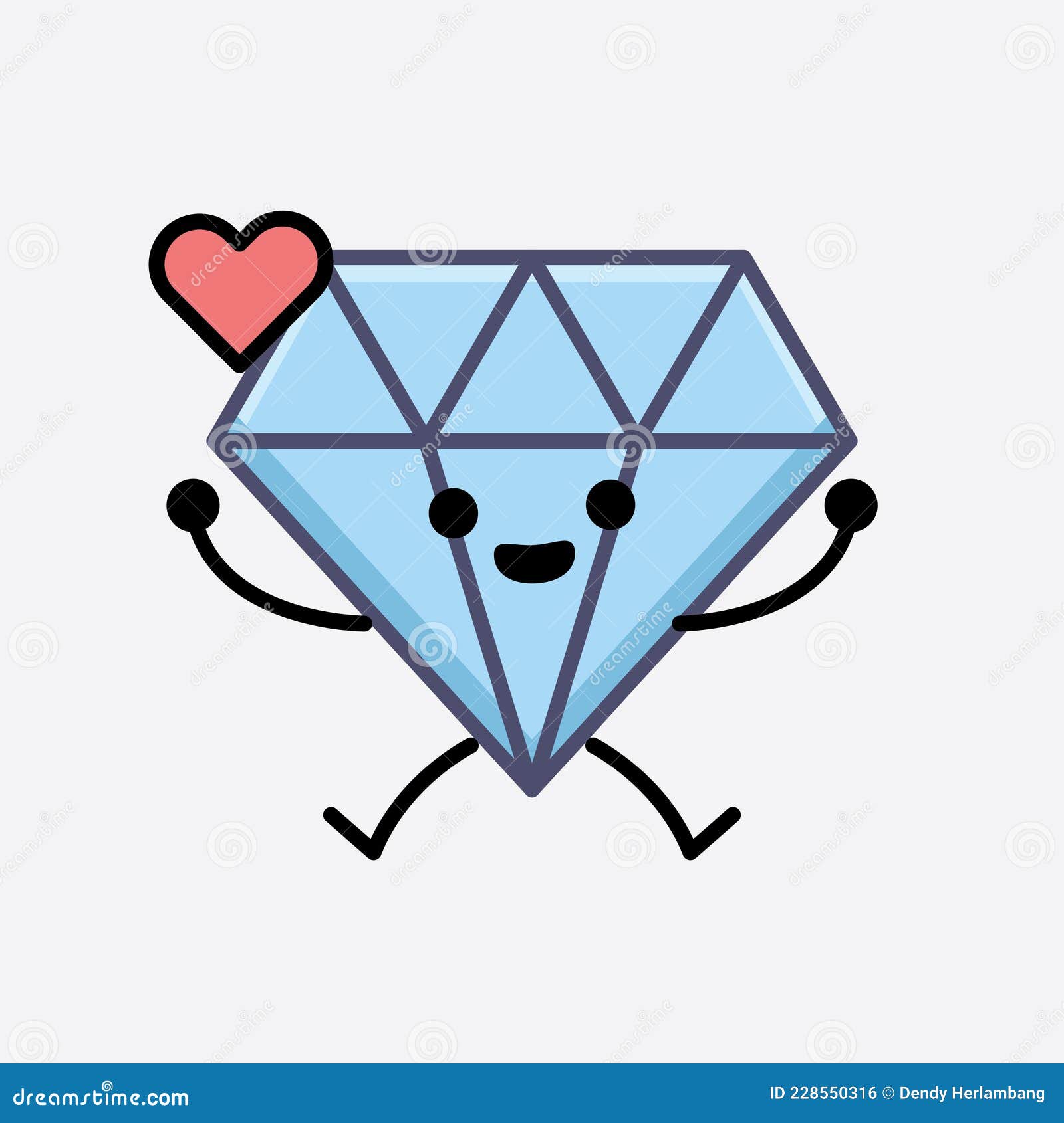 Vector Illustration of Diamond Character Mascot Stock Vector ...