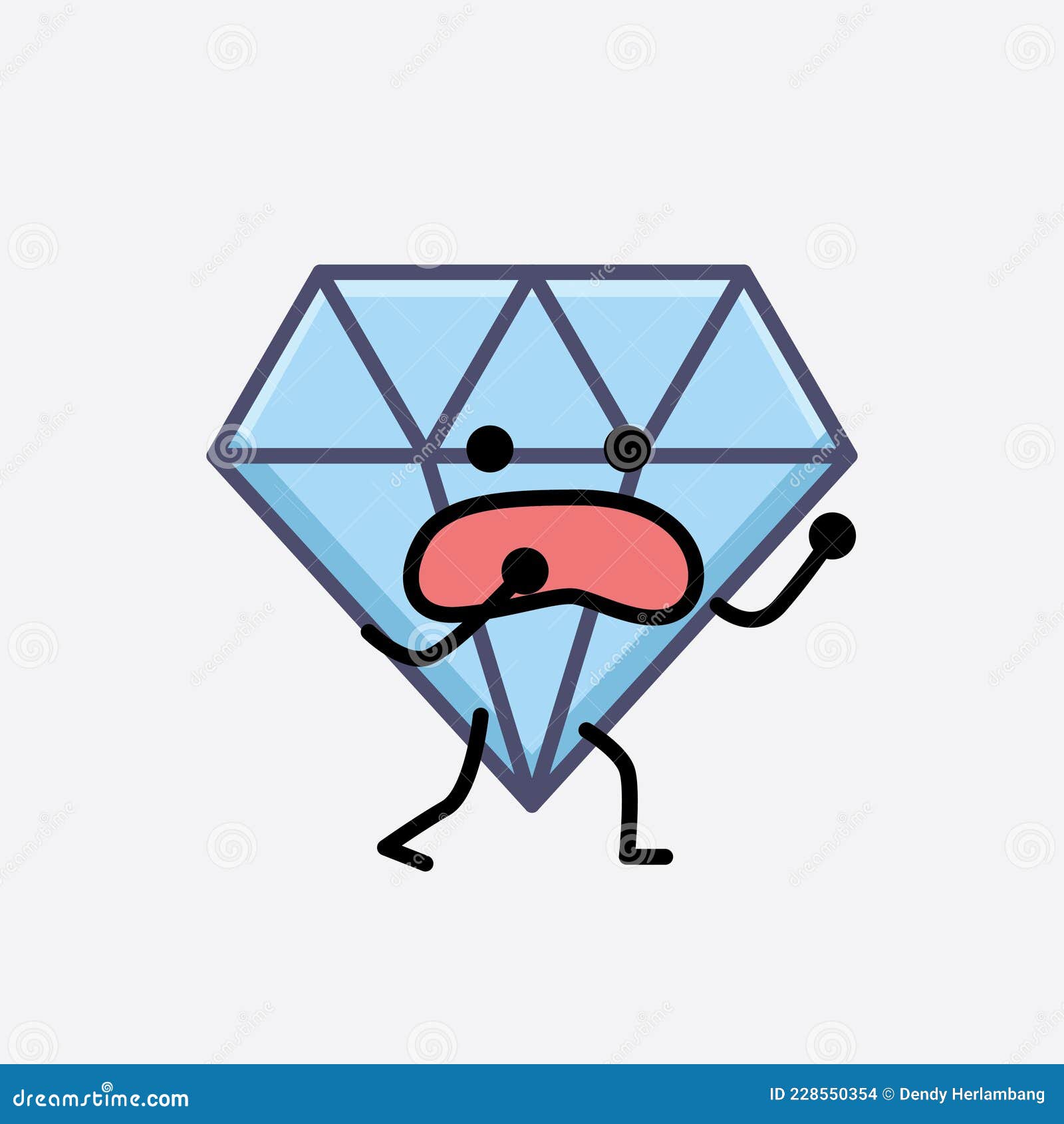 Vector Illustration of Diamond Character Mascot Stock Vector ...