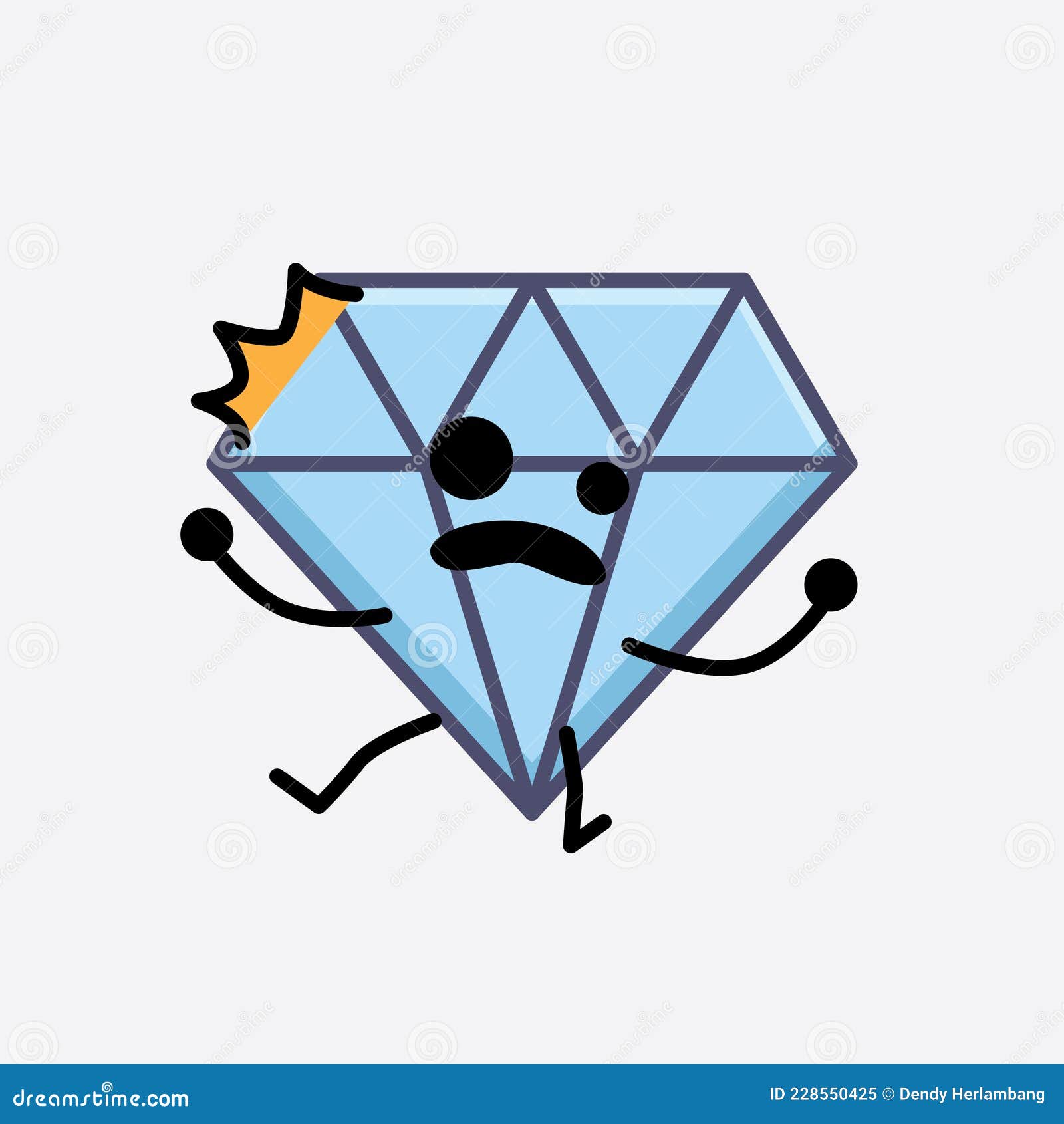 Vector Illustration of Diamond Character Mascot Stock Vector ...