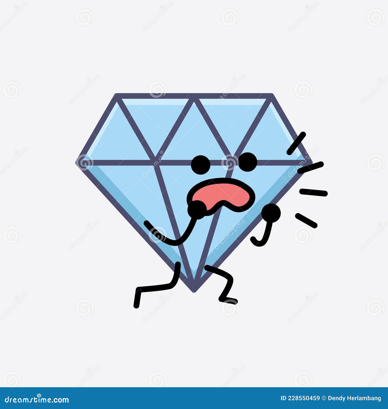 Vector Illustration of Diamond Character Mascot Stock Vector ...