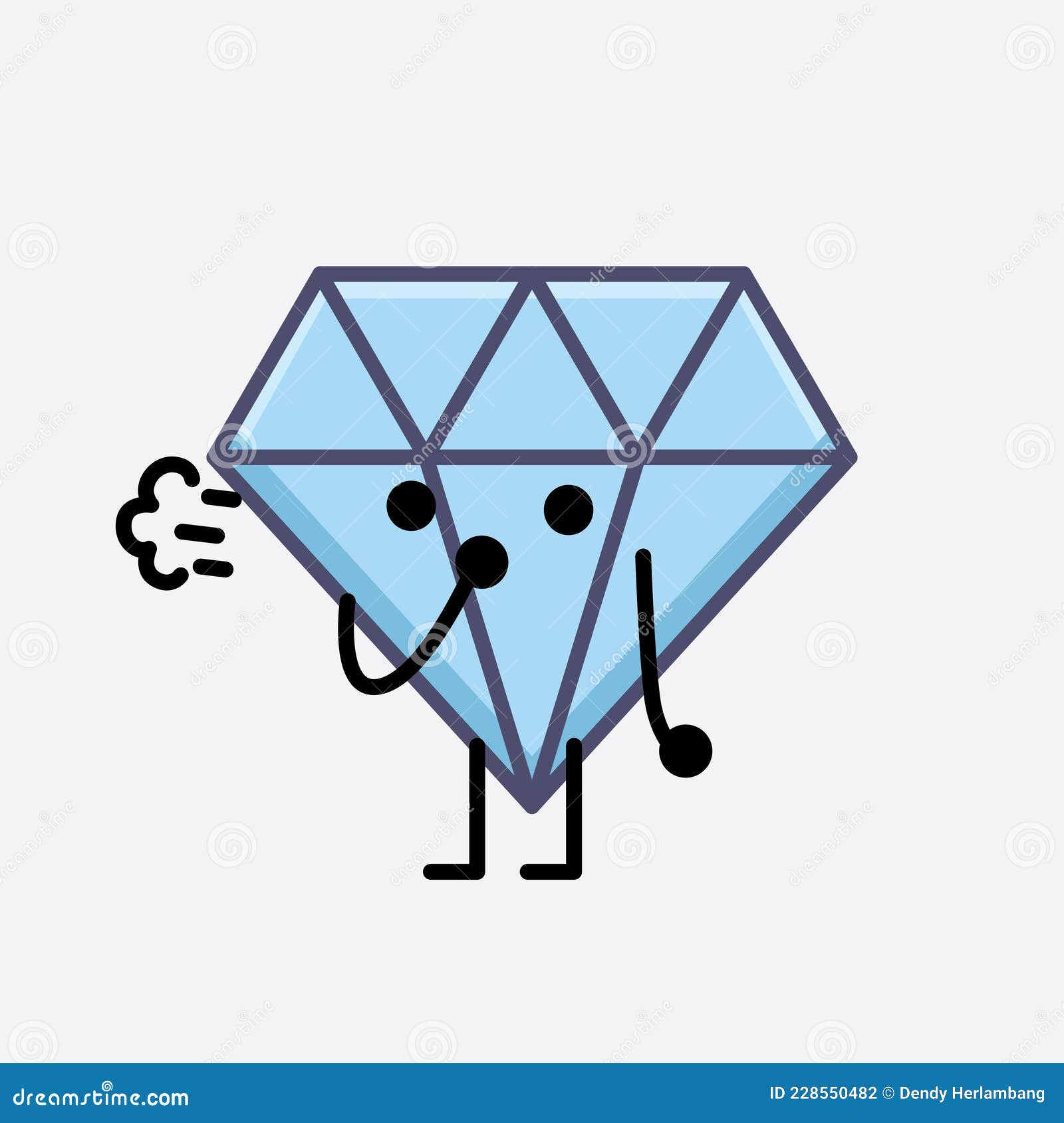 Vector Illustration of Diamond Character Mascot Stock Vector ...