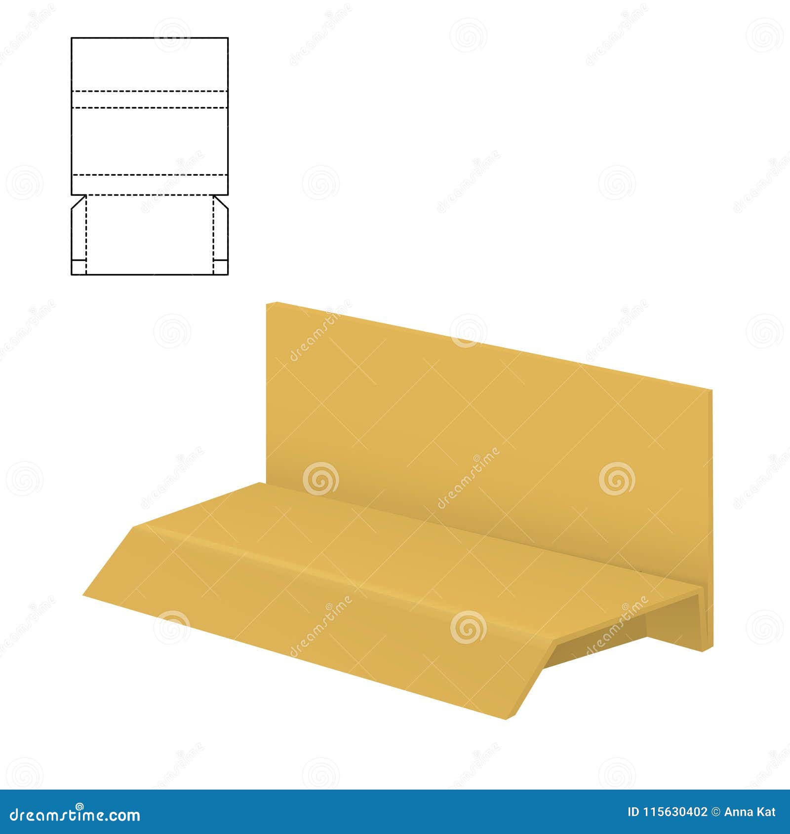Folding package Template stock vector. Illustration of fries - 115630402