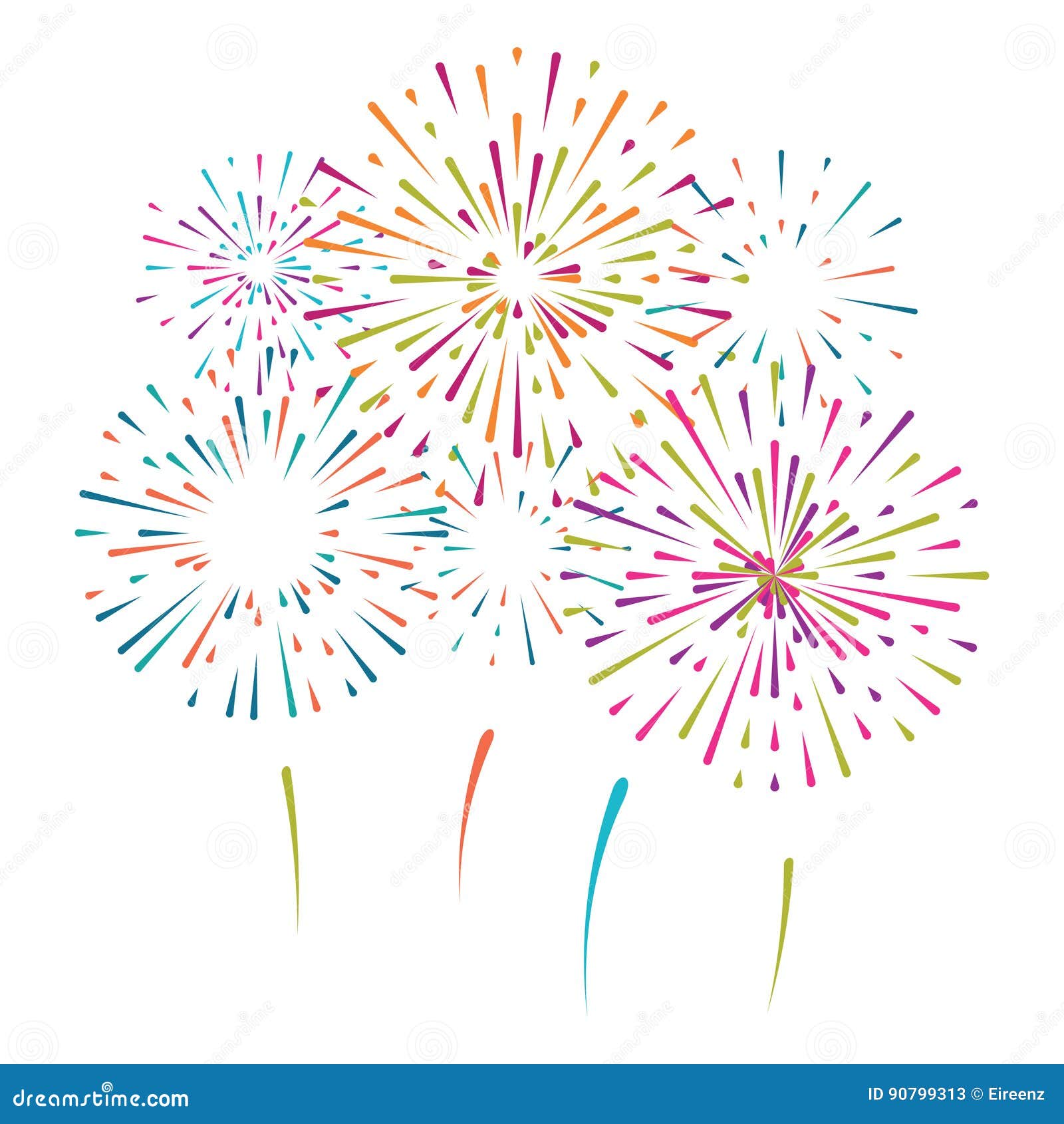 Fireworks Vector Icon. Anniversary Illustration Symbol. Celebrate Sign ...