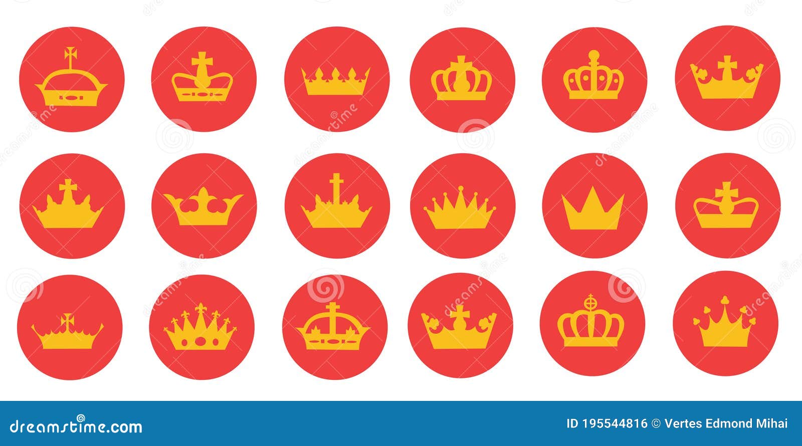 Vector Illustration of Different Crowns Stock Vector - Illustration of ...